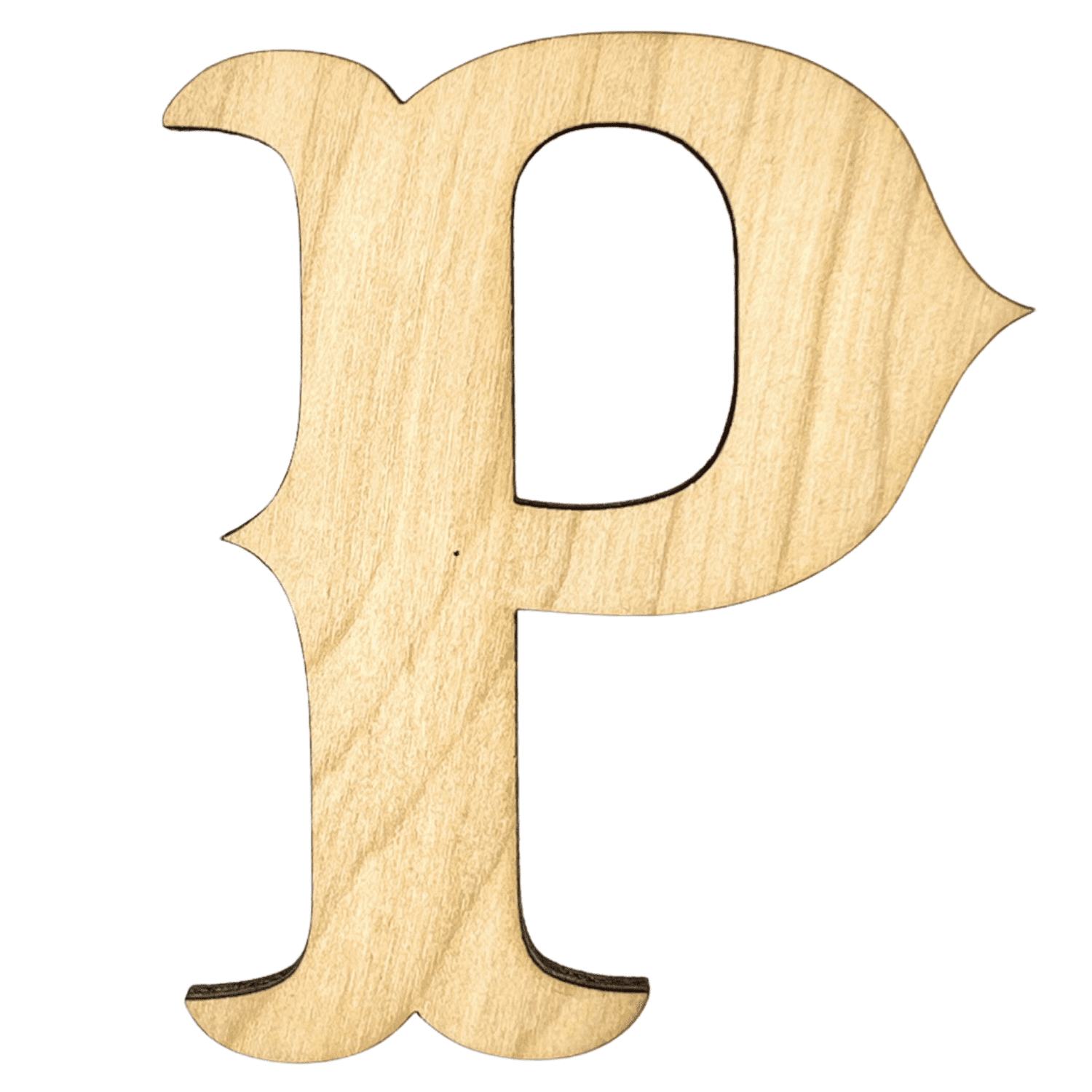 Krafty Supply 22" Tall Birch Plywood Letter P |1/4" Thick | Western ...