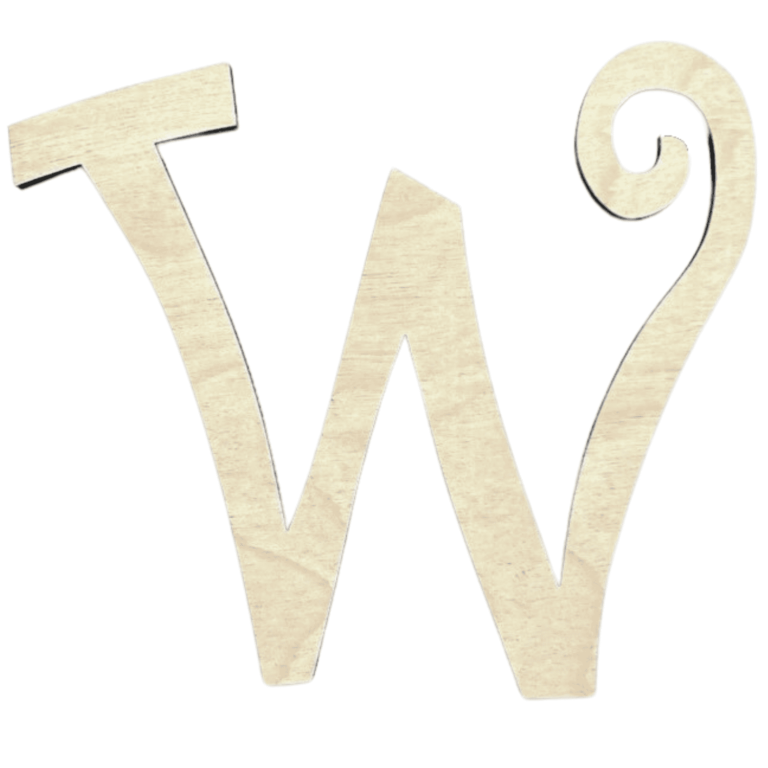 Krafty Supply - 4" Tall Birch Letter W | 1/4" Birch Plywood |Curlz ...