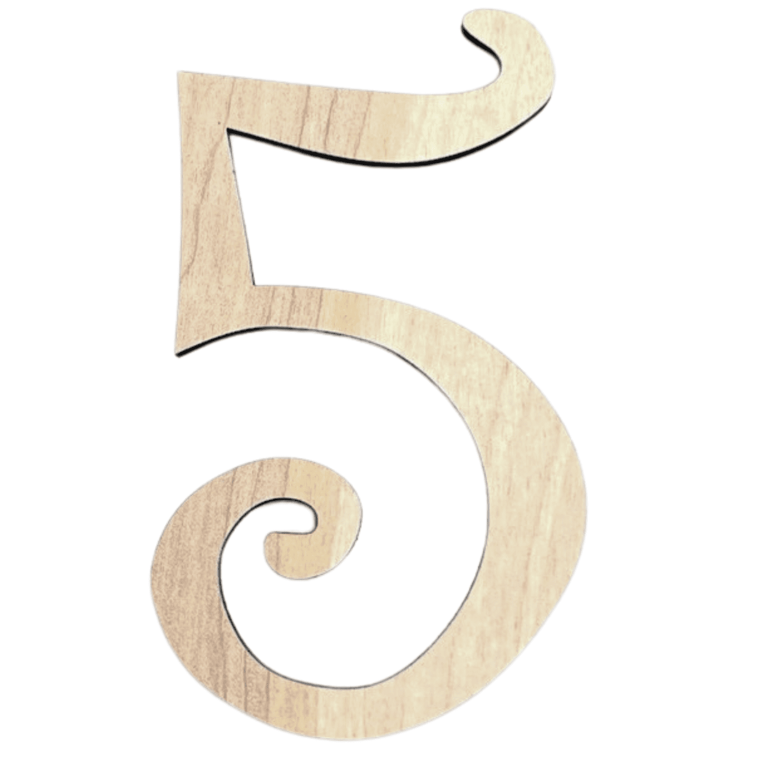 Krafty Supply - 4" Tall Birch Number 5 | 1/4" Birch Plywood | Curlz ...