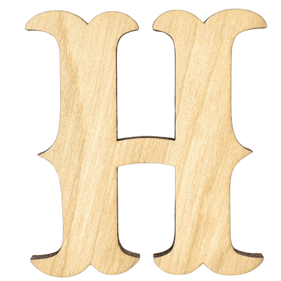 Krafty Supply 4" Tall Birch Plywood Letter H |1/4" Thick | Western ...