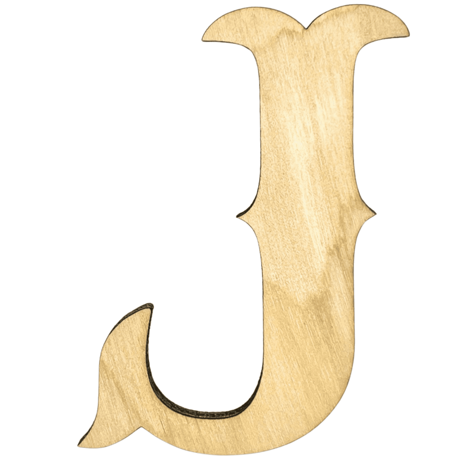 Krafty Supply 4" Tall Birch Plywood Letter J |1/4" Thick | Western ...