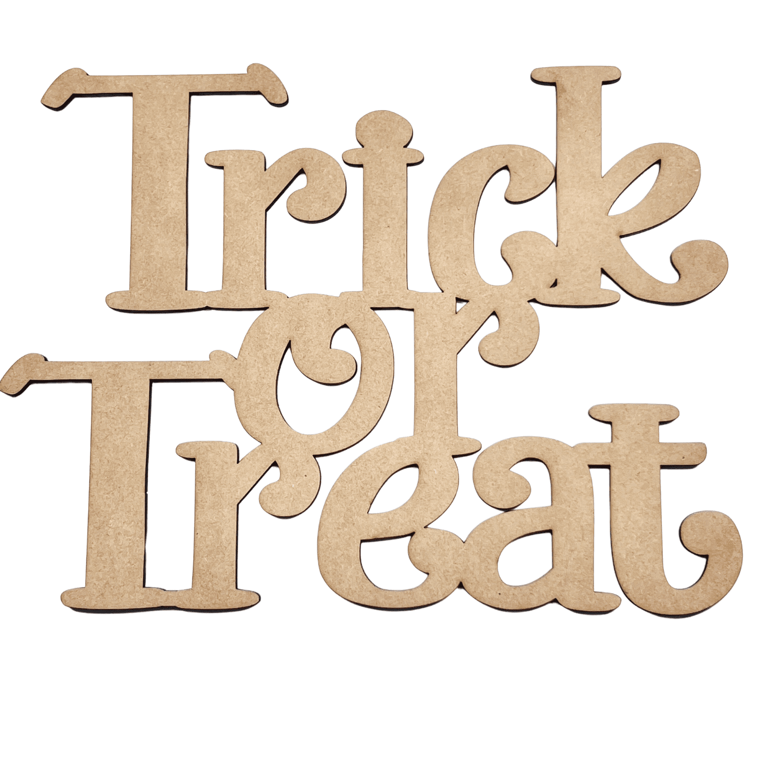 Krafty Supply Connected Word Trick or Treat, 1/4" Thick MDF, Halloween ...