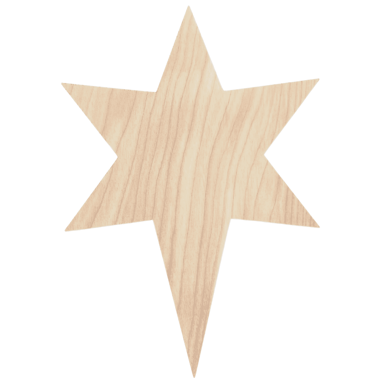 Krafty Supply Wood North Star / Christmas Star, 1/4" Thick Birch Wood ...
