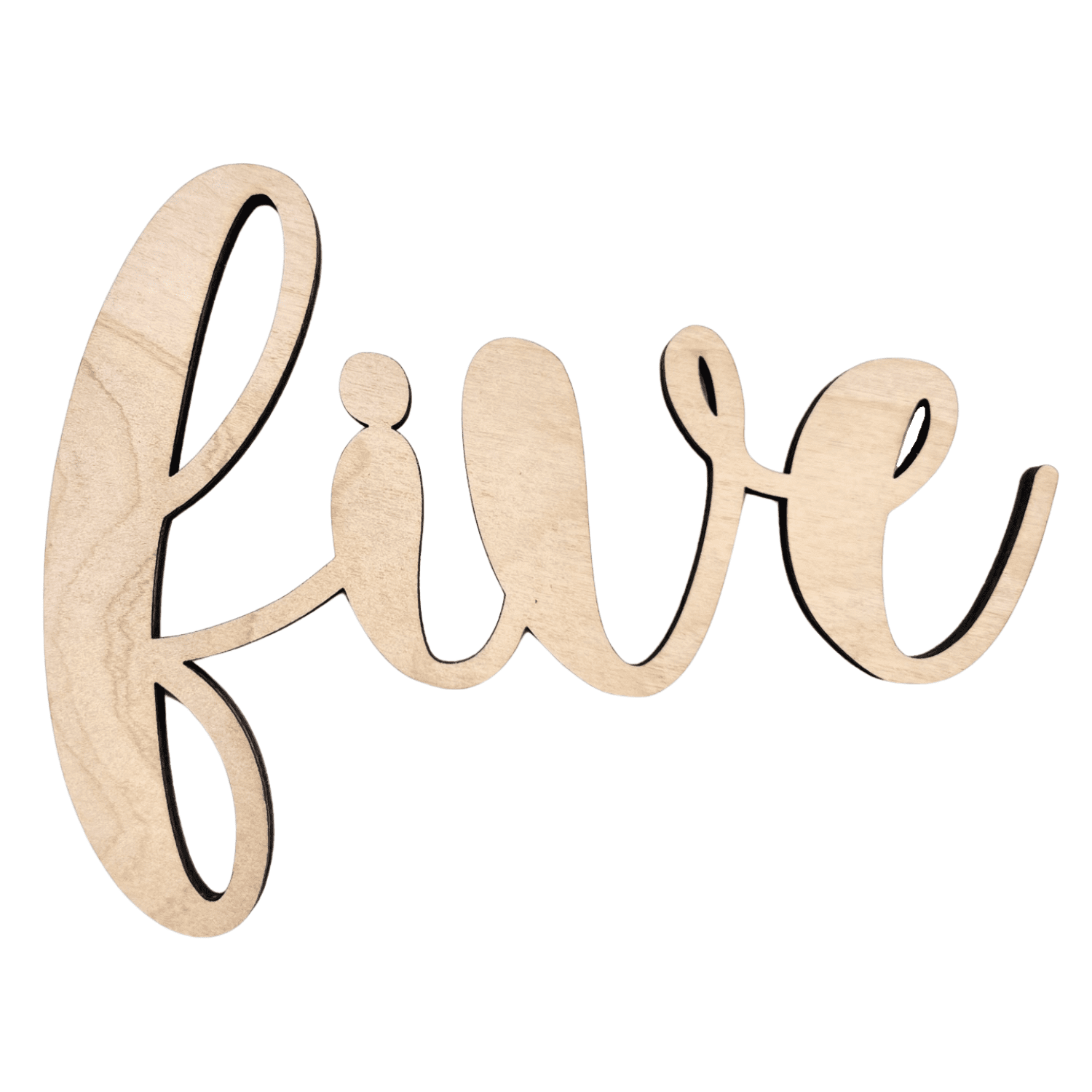 Krafty Supply Wood Number Word Five, 5" Wide, 1/4" Birch, Wood Numbers ...