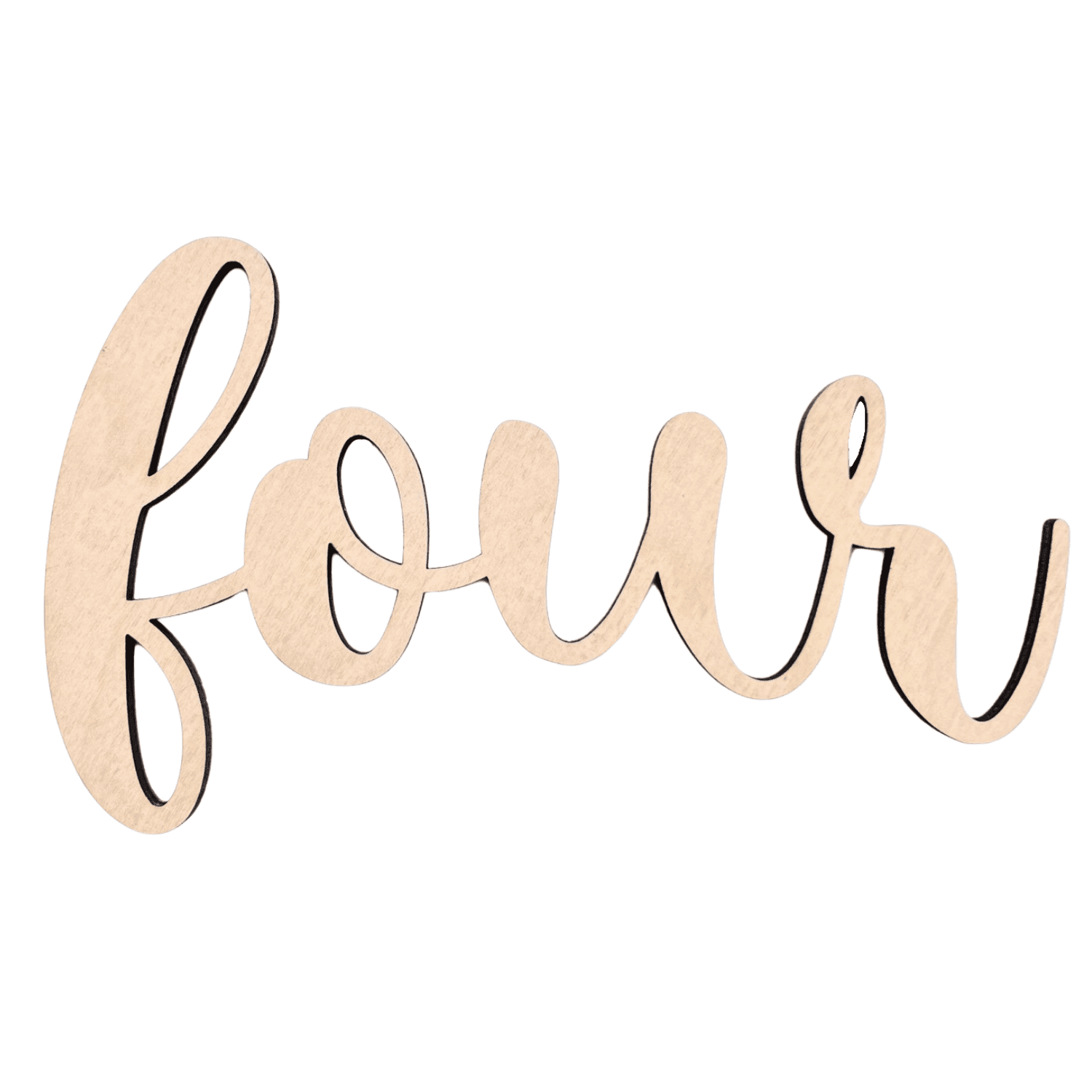 Krafty Supply Wood Number Word Four, 3" Wide, 1/4" Birch, Wood Numbers ...