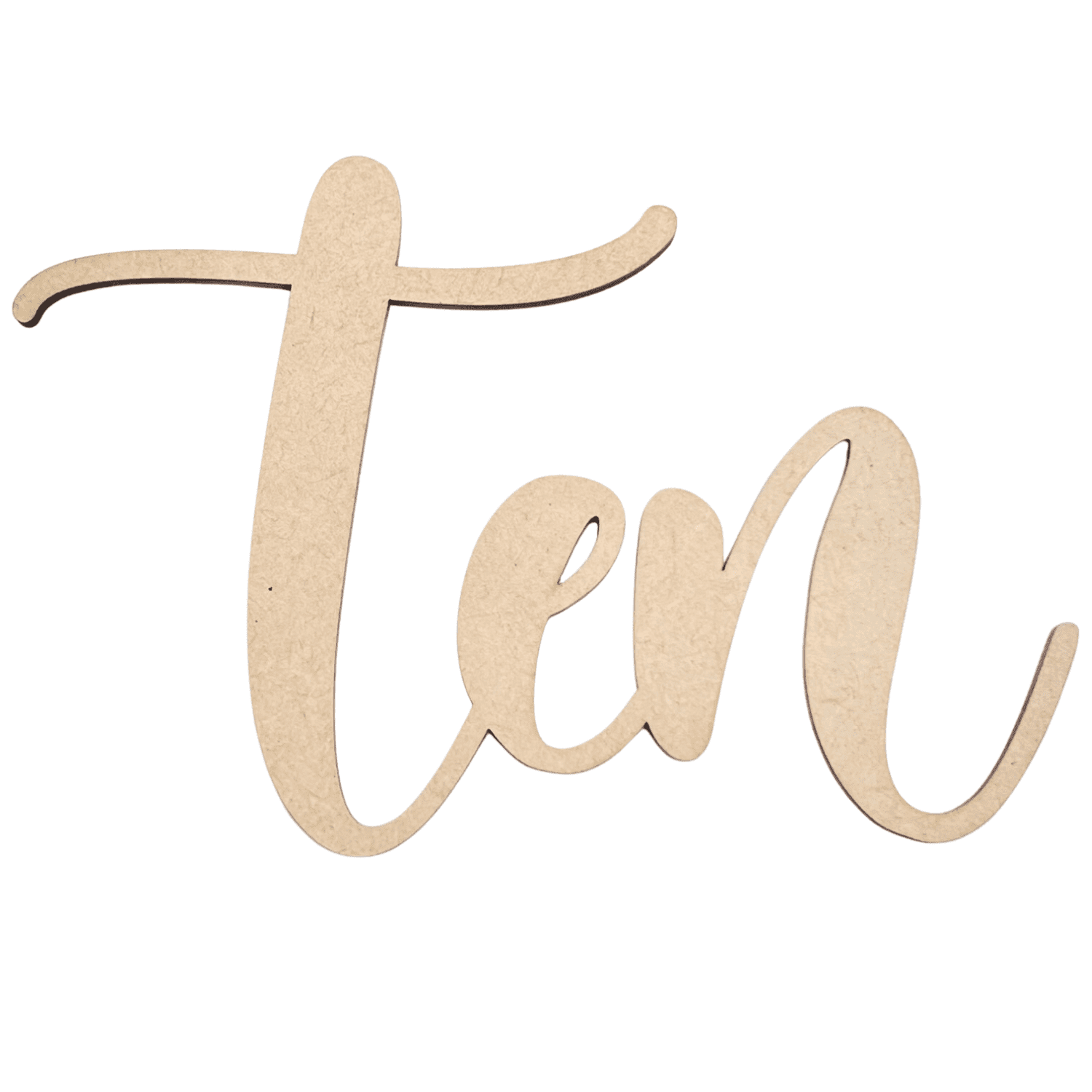 Krafty Supply Wood Number Word Ten, 2" Wide, 1/8" MDF, Wood Numbers ...