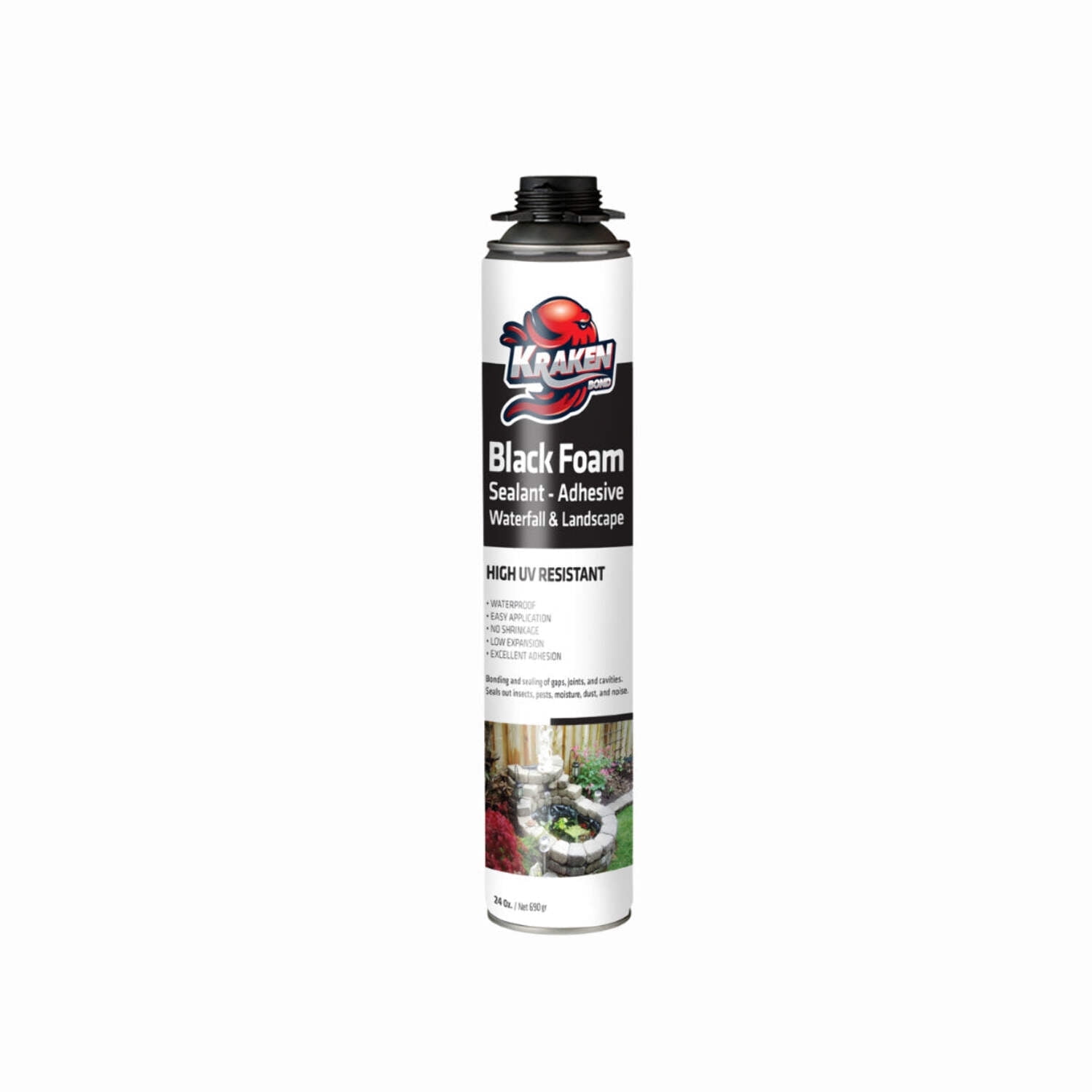 Kraken Bond Black Foam Waterfall & Landscape Adhesive Sealant - Gun ...