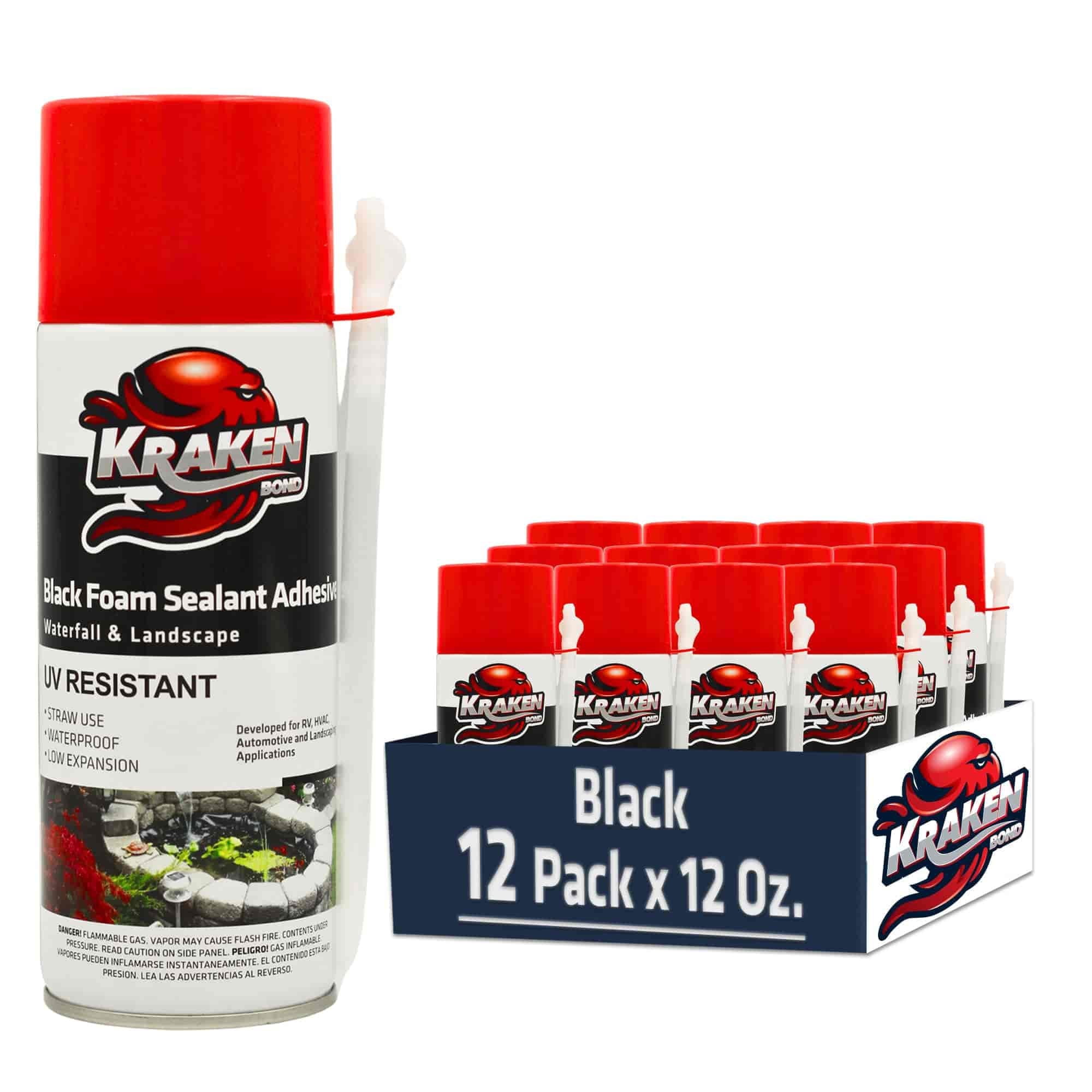 Kraken Bond Black Foam Waterfall & Landscape Adhesive Sealant - Straw ...