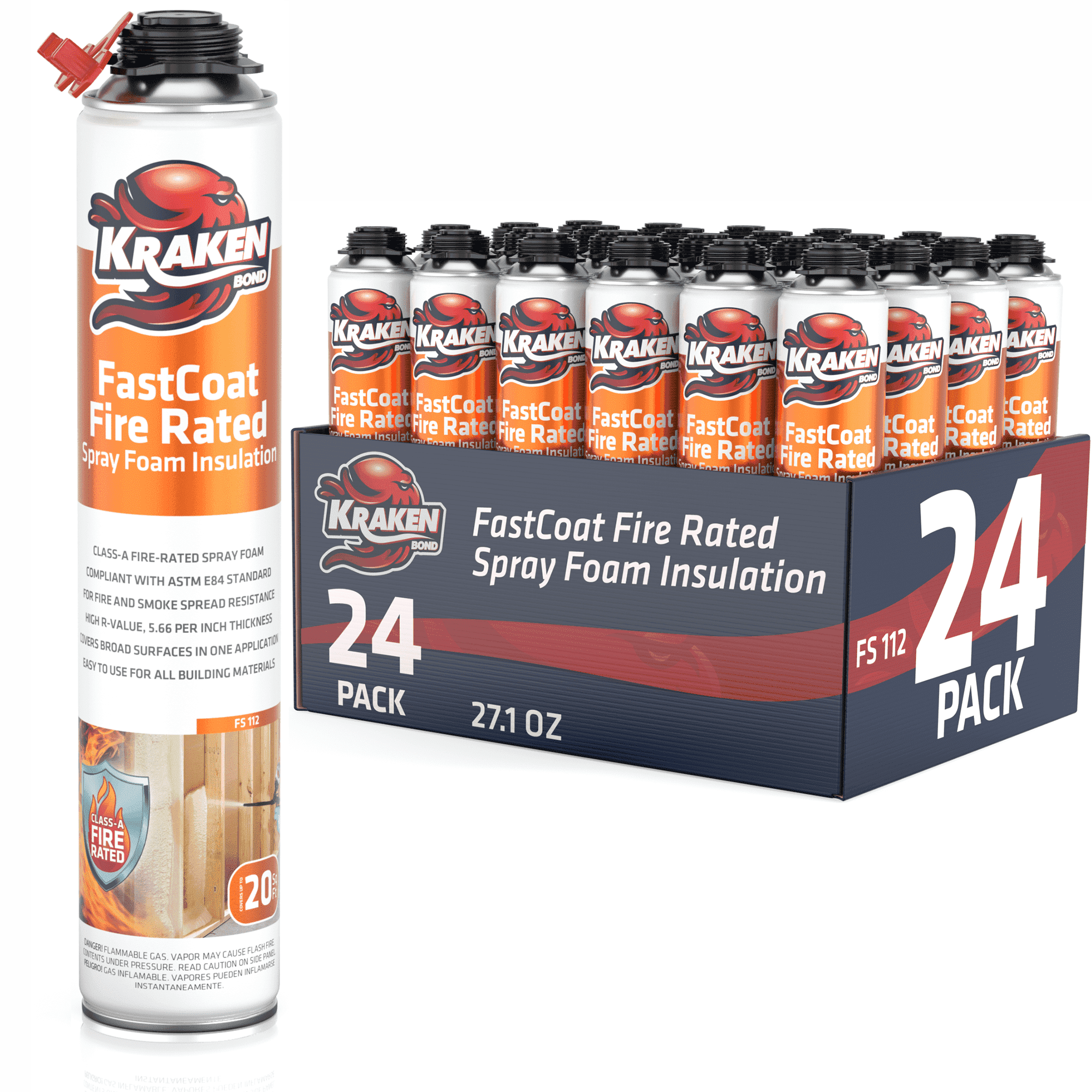 Kraken Bond Fastcoat Spray Foam Insulation, Class A Fire Rated, 480 ...