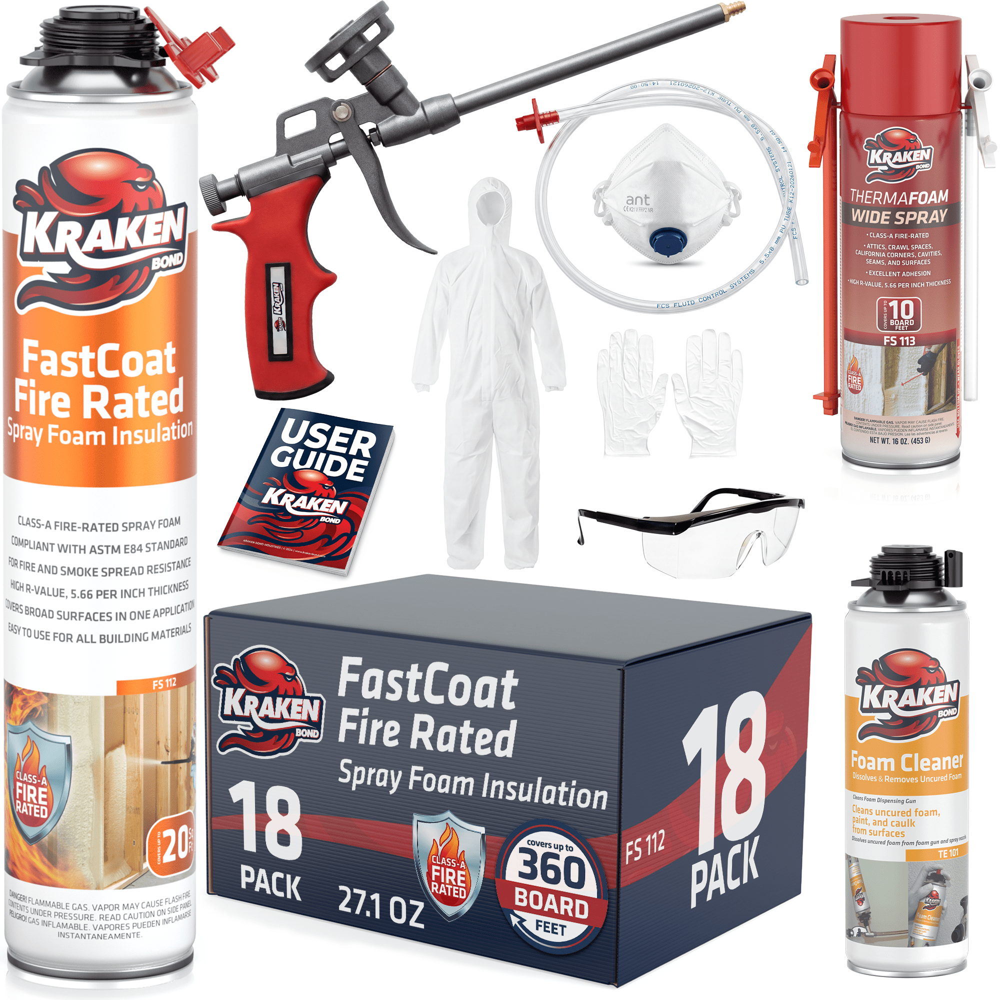 Kraken Bond Spray Foam Insulation Kit, 360 Board Feet, Class A Fire ...