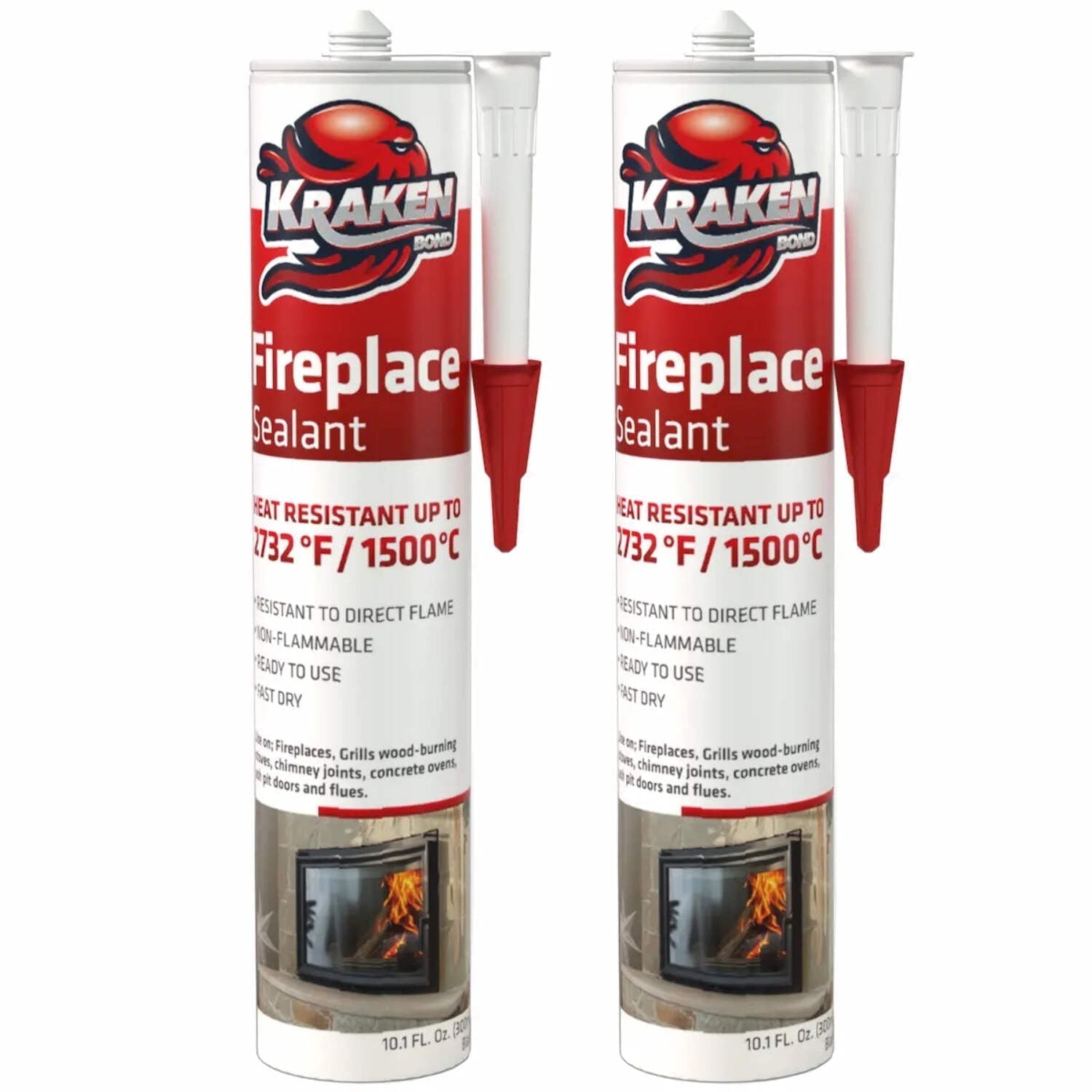 Kraken Bond Fireplace Sealant - Fireplace Caulk, 10.1 oz-2 Pack ...