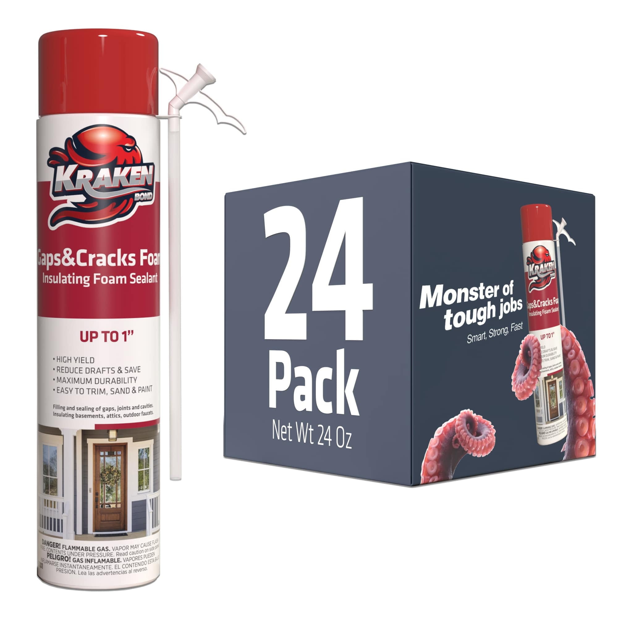 Kraken Bond Gaps & Cracks Filler Straw Foam, Insulating Foam Sealant,24 ...