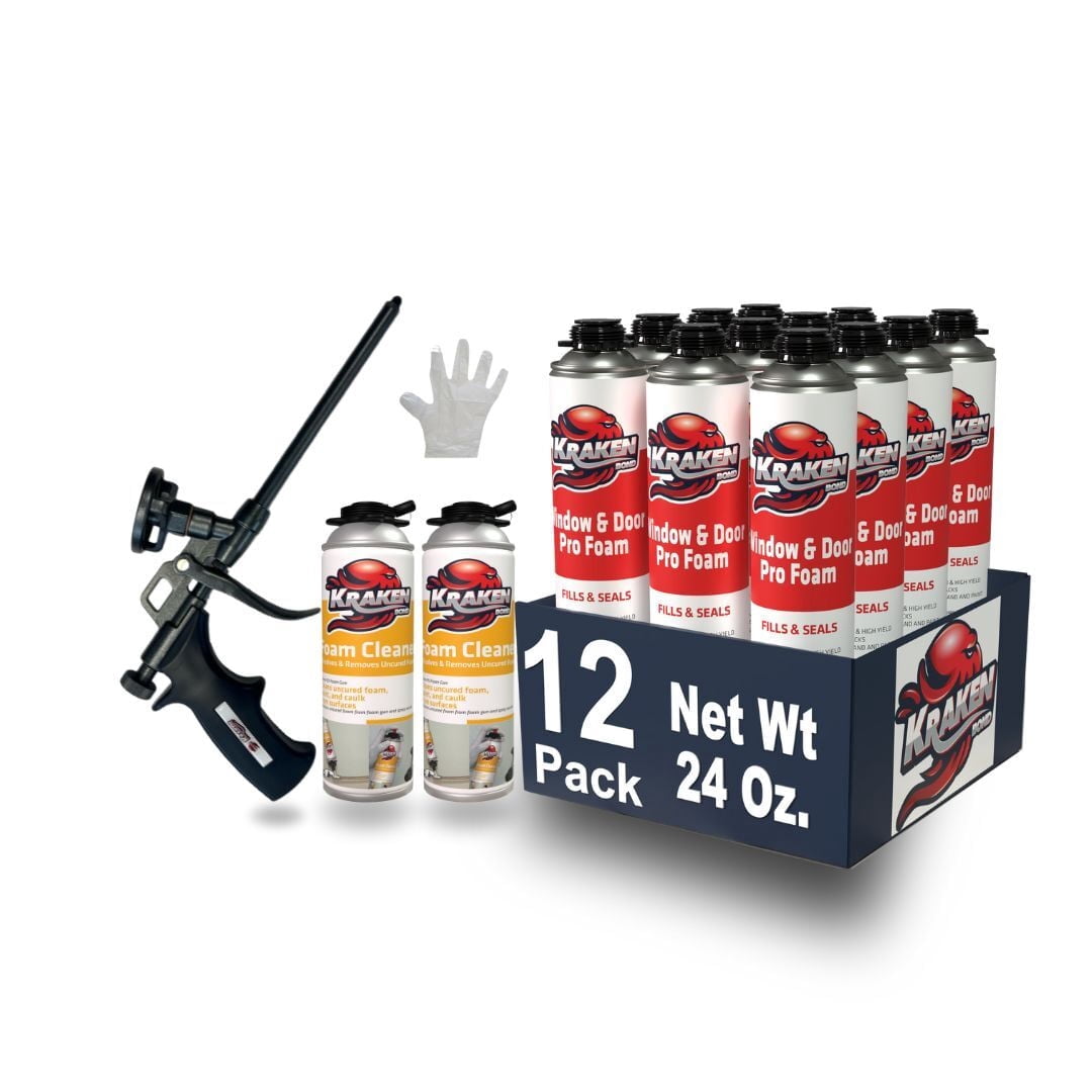 Kraken Bond PRO Window & Door Gap Filler, Low Expansion Gun Foam, 24 oz ...