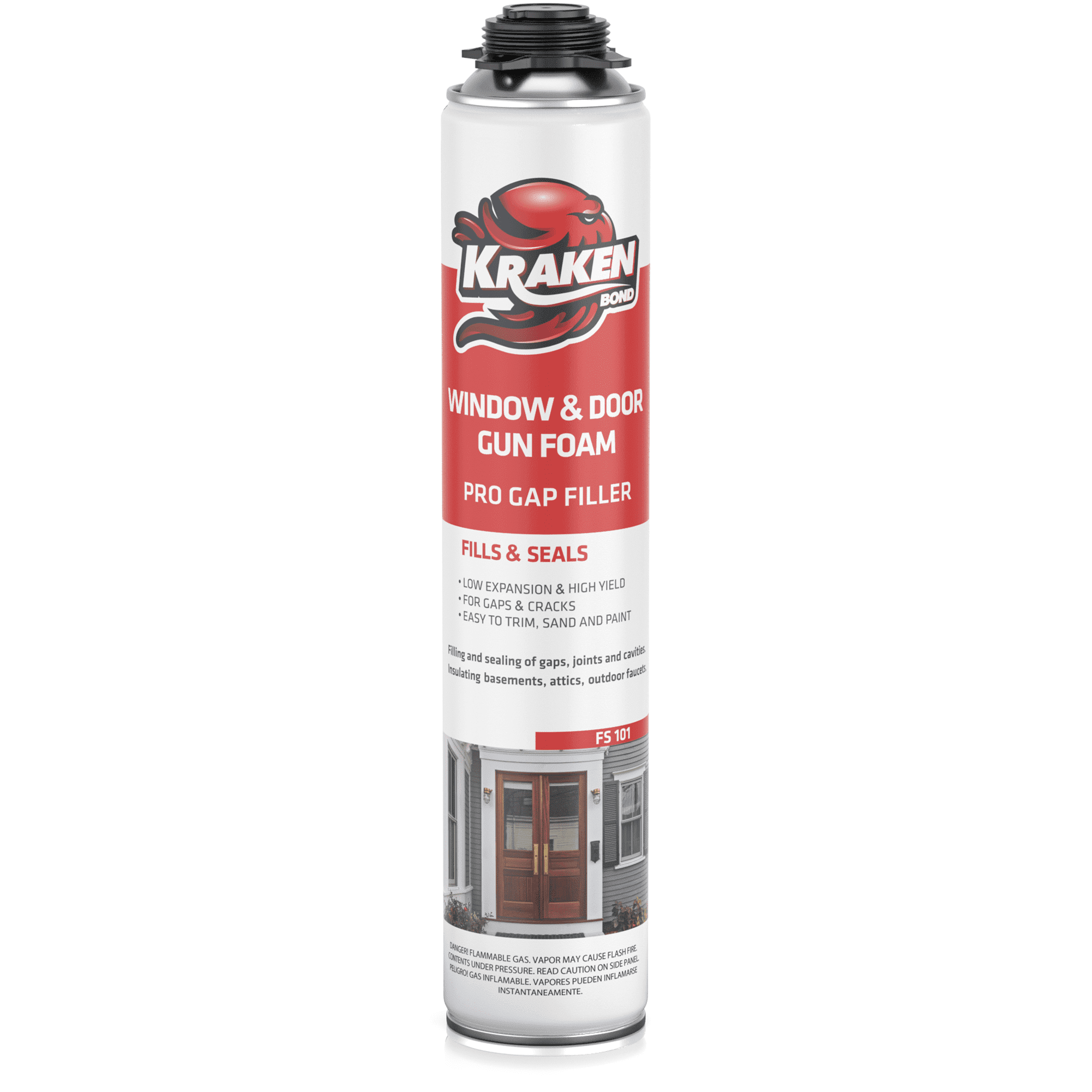Kraken Bond PRO Window & Door Gap Filler, Low Expansion Gun Foam, 32 oz ...