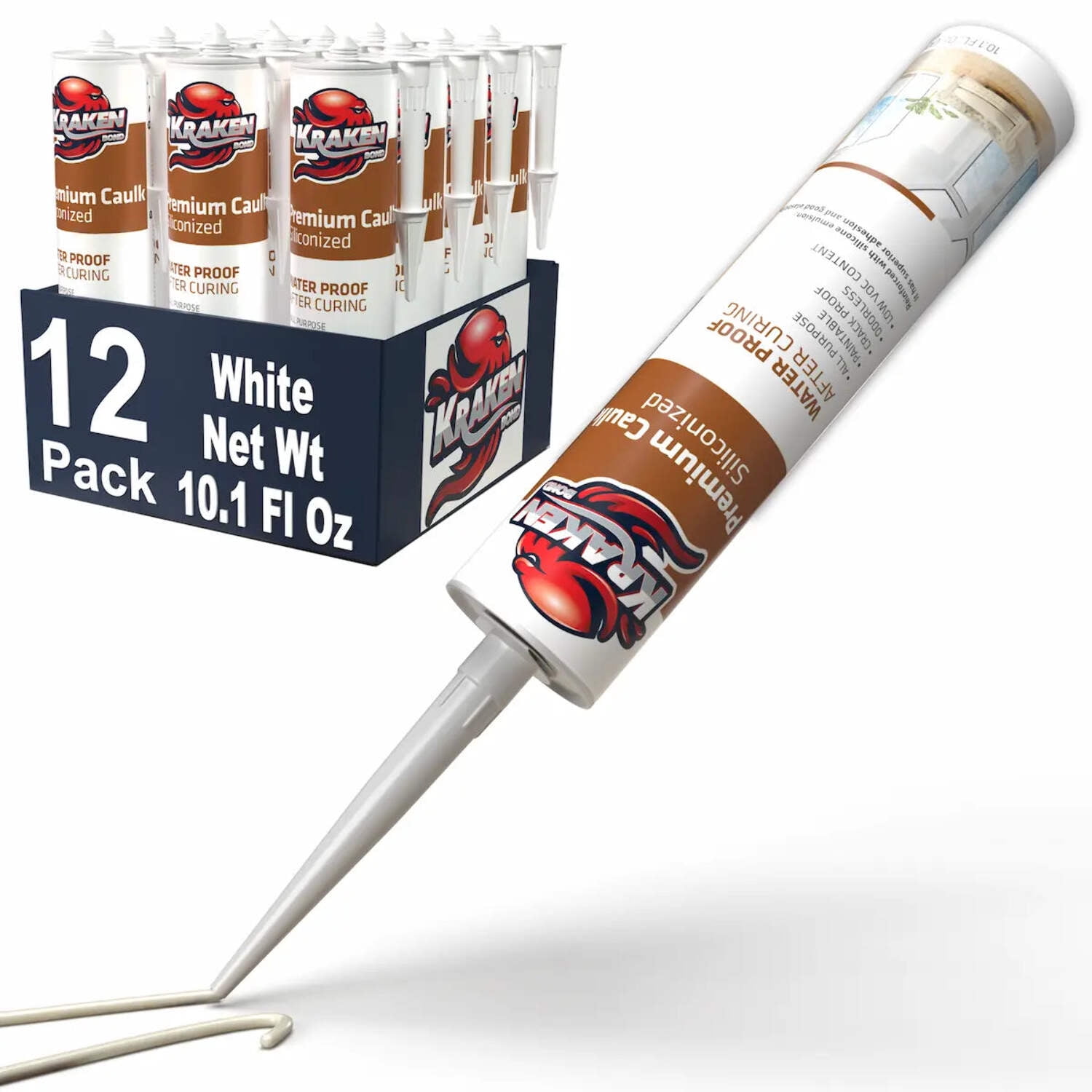Kraken Bond Silicone Sealer - Premium Siliconized Acrylic Caulk ...