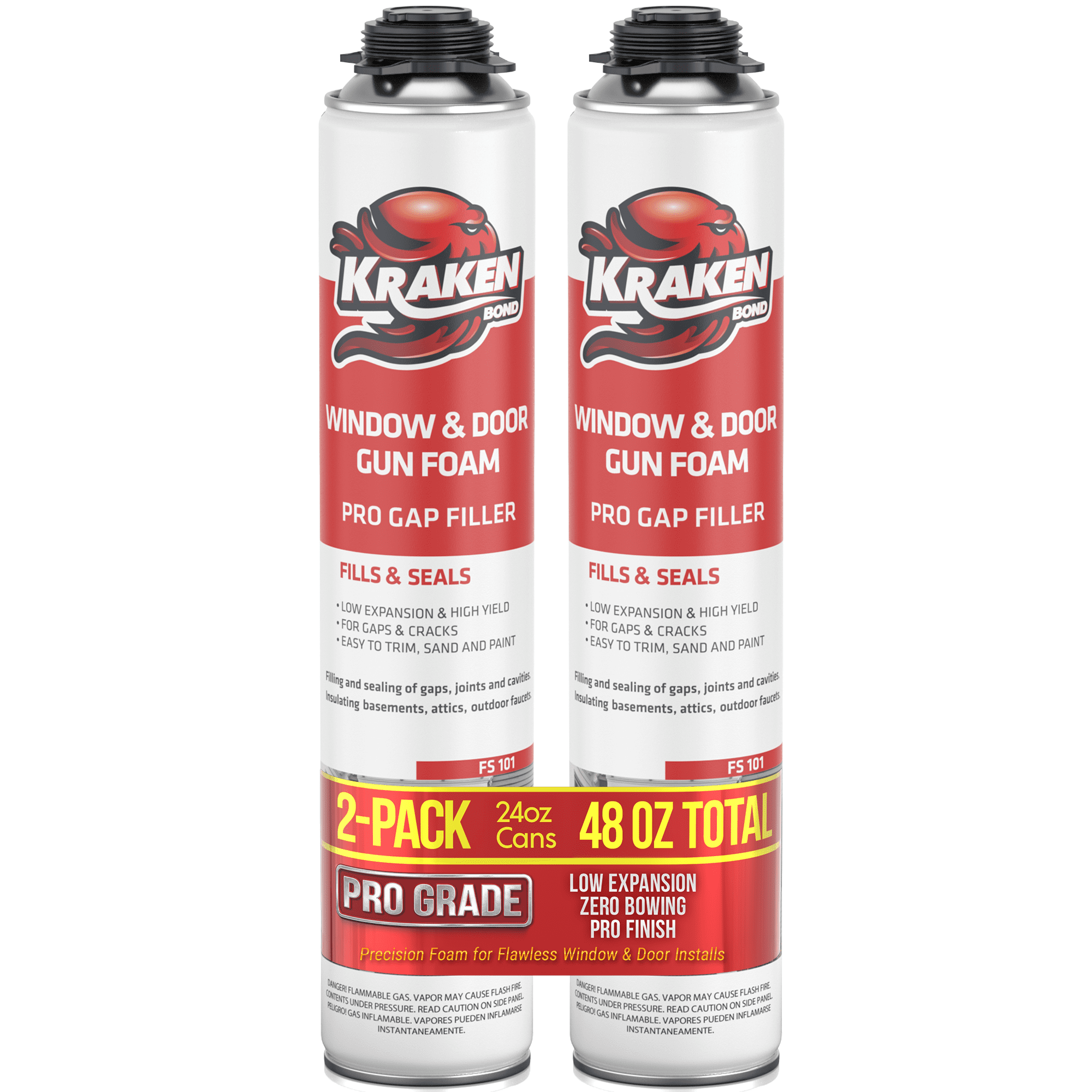 Kraken Bond Pro Window & Door Low Expansion Gun Foam, No Gun or Cleaner ...