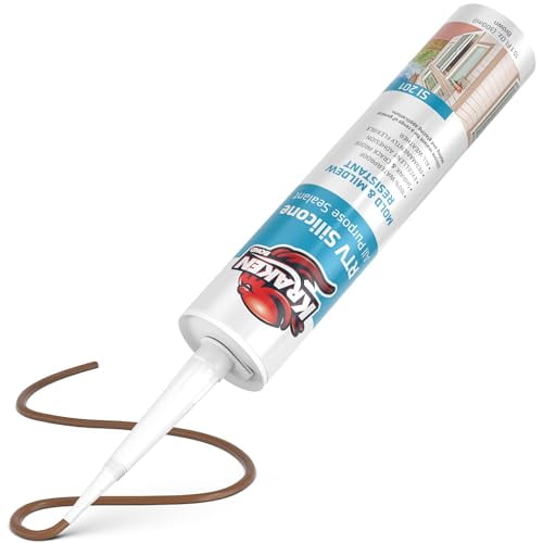 Kraken Bond RTV Brown Silicone Caulk - (12x10.1 fl.oz.) 100% Silicone Sealant Waterproof ...