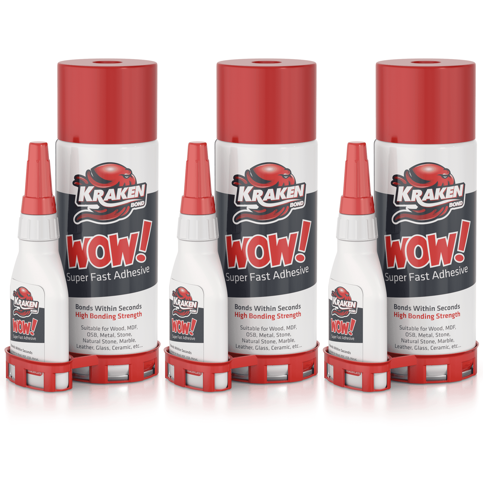 Kraken Bond WOW Super Fast Adhesive CA Glue with Activator Spray-3.5oz ...