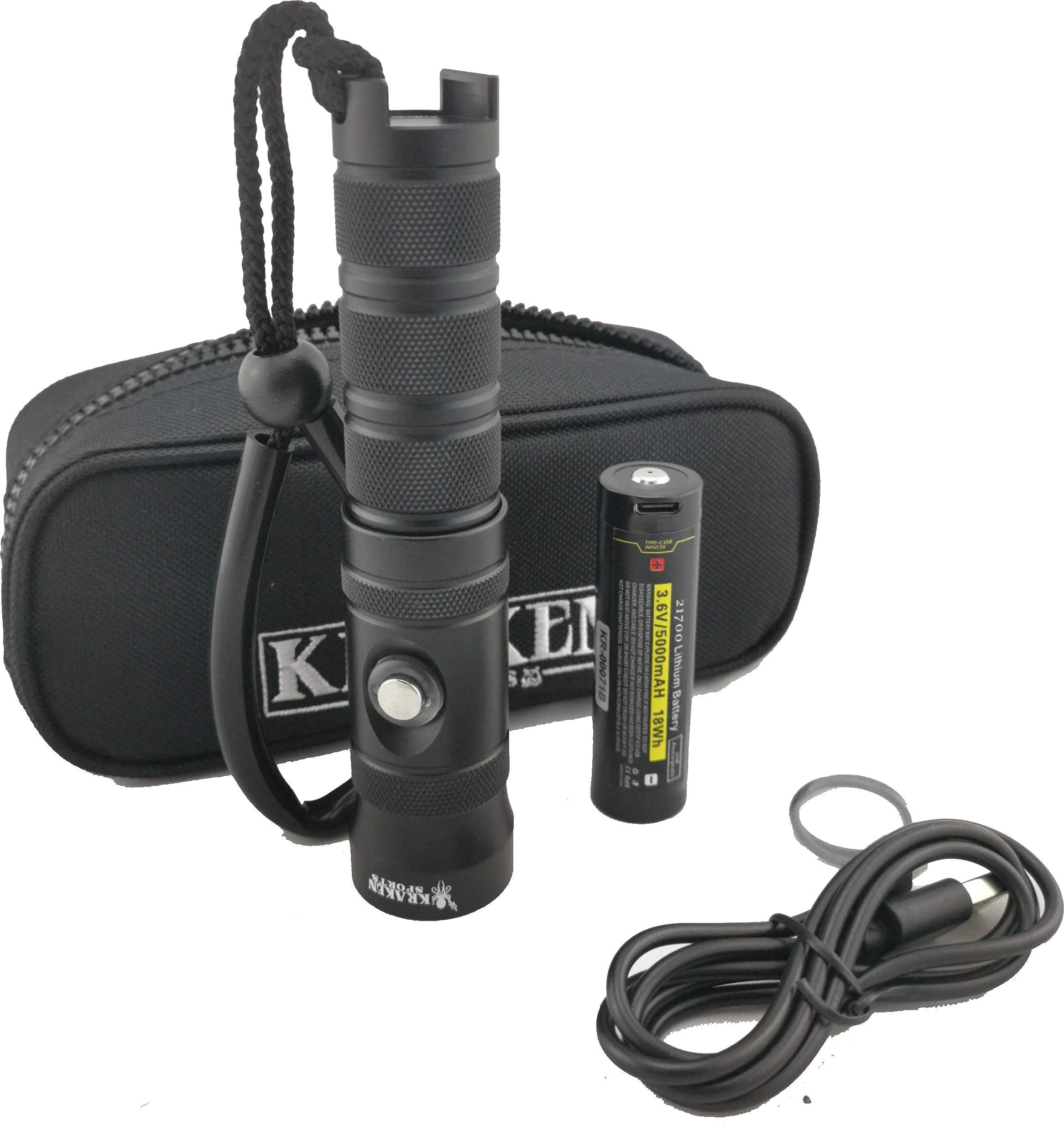 Kraken LED Torch 1800Z Zoom Dive Light - Black - Walmart.com