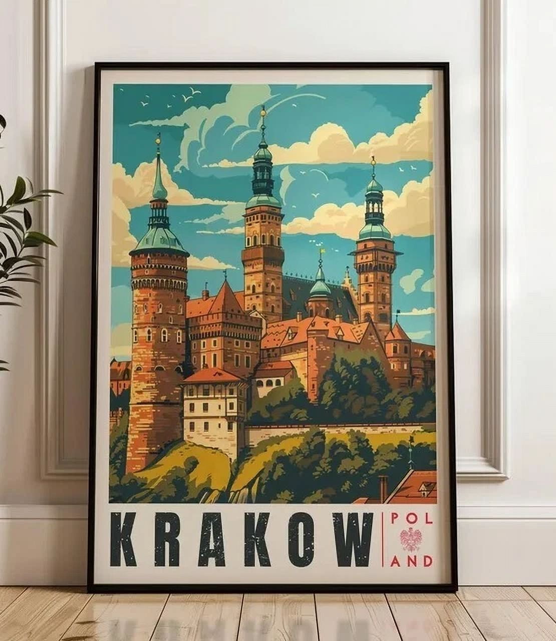 Krakow Travel Poster - Poland Wall Art Print, Illustration Poster ...