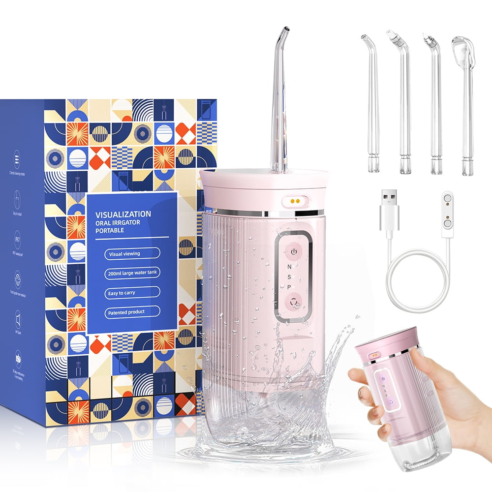 Kraleay Water Flosser Cordless,Portable Oral Irrigator Water Teeth ...