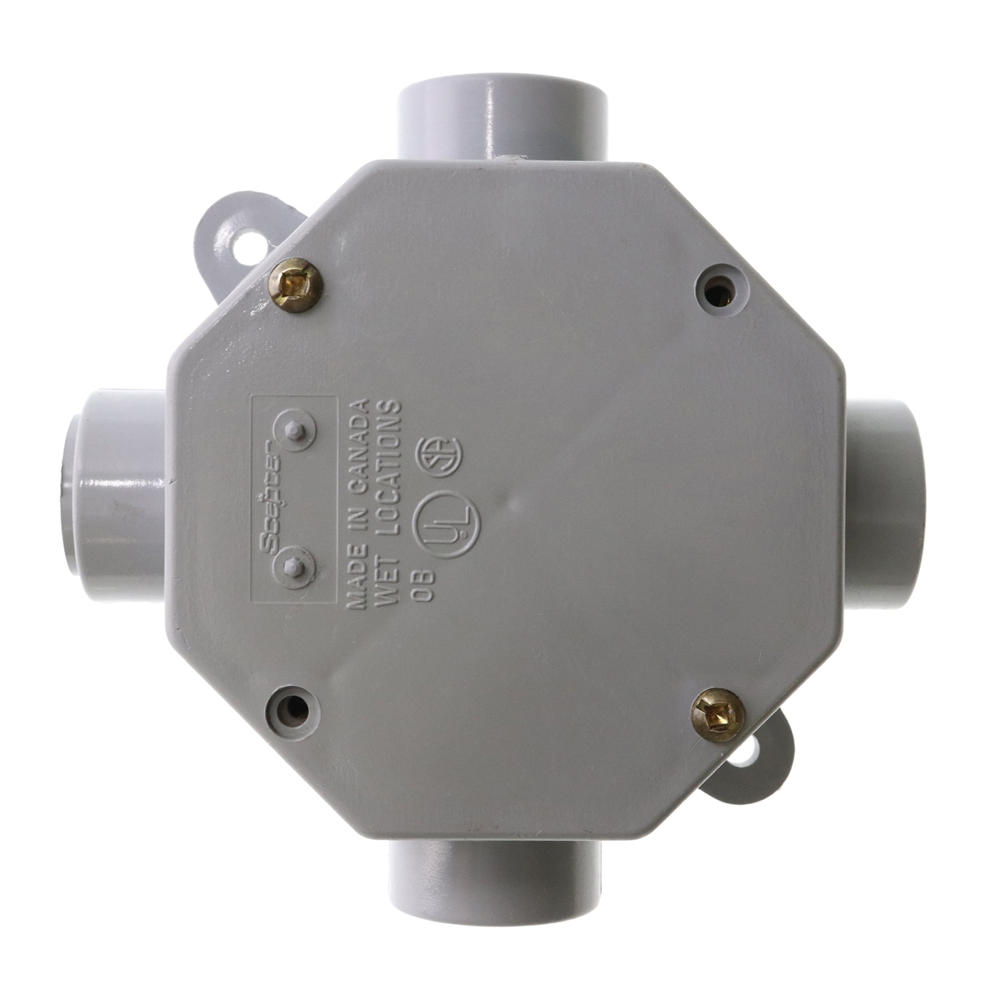 Kraloy 0B4015 Non-Metallic PVC Conduit Slab 4-Way Octagonal Box ...