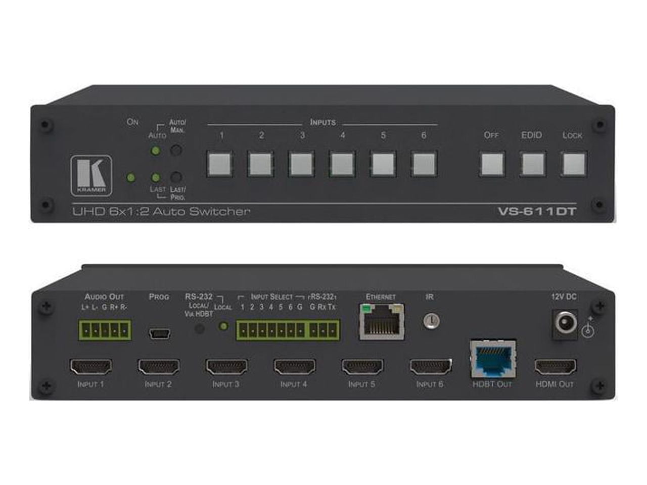 Kramer 6:1 4K Auto Switcher With HDMI and HDbt OUTPuts 20-00611090 ...
