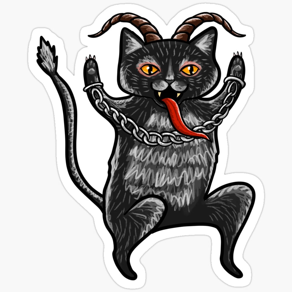 Krampus Cat Sticker Phone Decal Water Bottle Stickers Car Decals ...