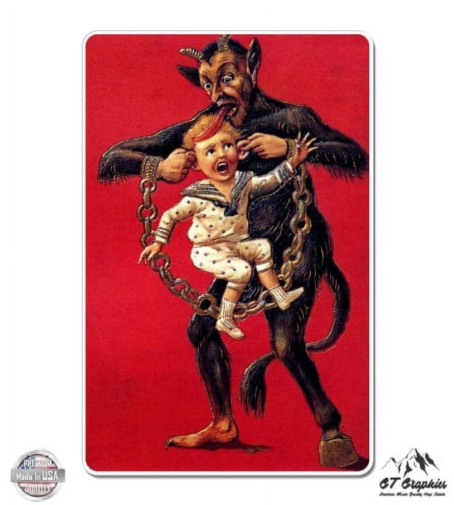 Krampus Christmas Vintage - 3" Vinyl Sticker - For Car Laptop I-Pad ...