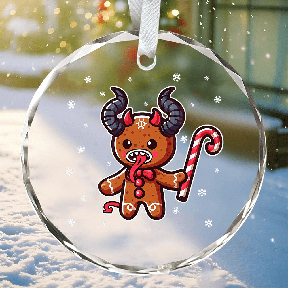 Krampus Gingerbread Man X Mas Ornament, Home Decoration, Crystal Glass ...