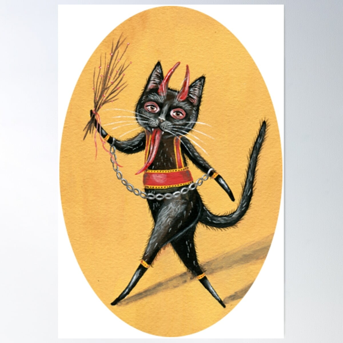 Krampus Krampus Black Cat Poster Wall Art, Modern Wall Decor For Living ...