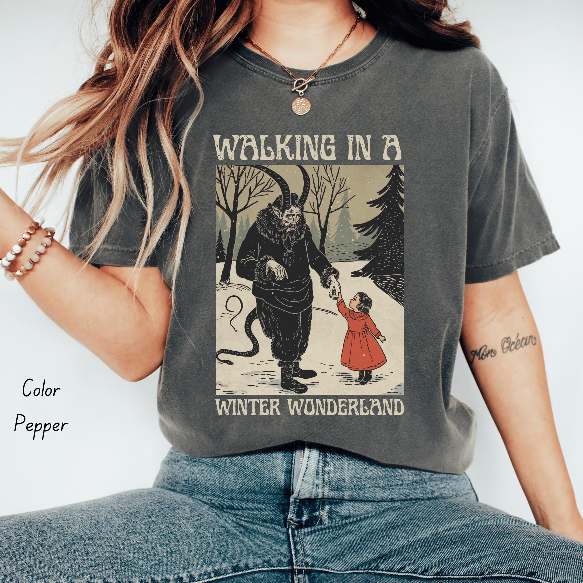 Krampus Shirt, Winter Shirt, Gothic Christmas, Creepy Dark Holiday ...