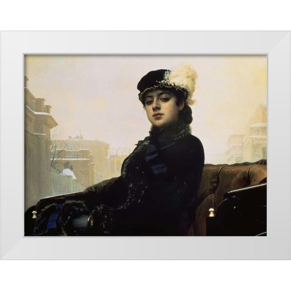 Kramskoj, Ivan 18x15 White Modern Wood Framed Museum Art Print Titled ...