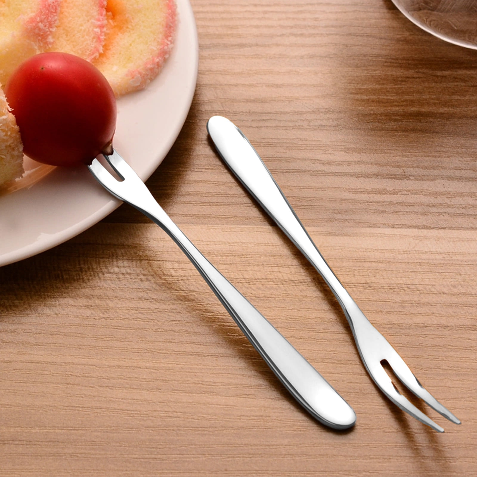 Kraoden 304 Stainless Steel Fruit Fork, Double Toothed Skewer for ...