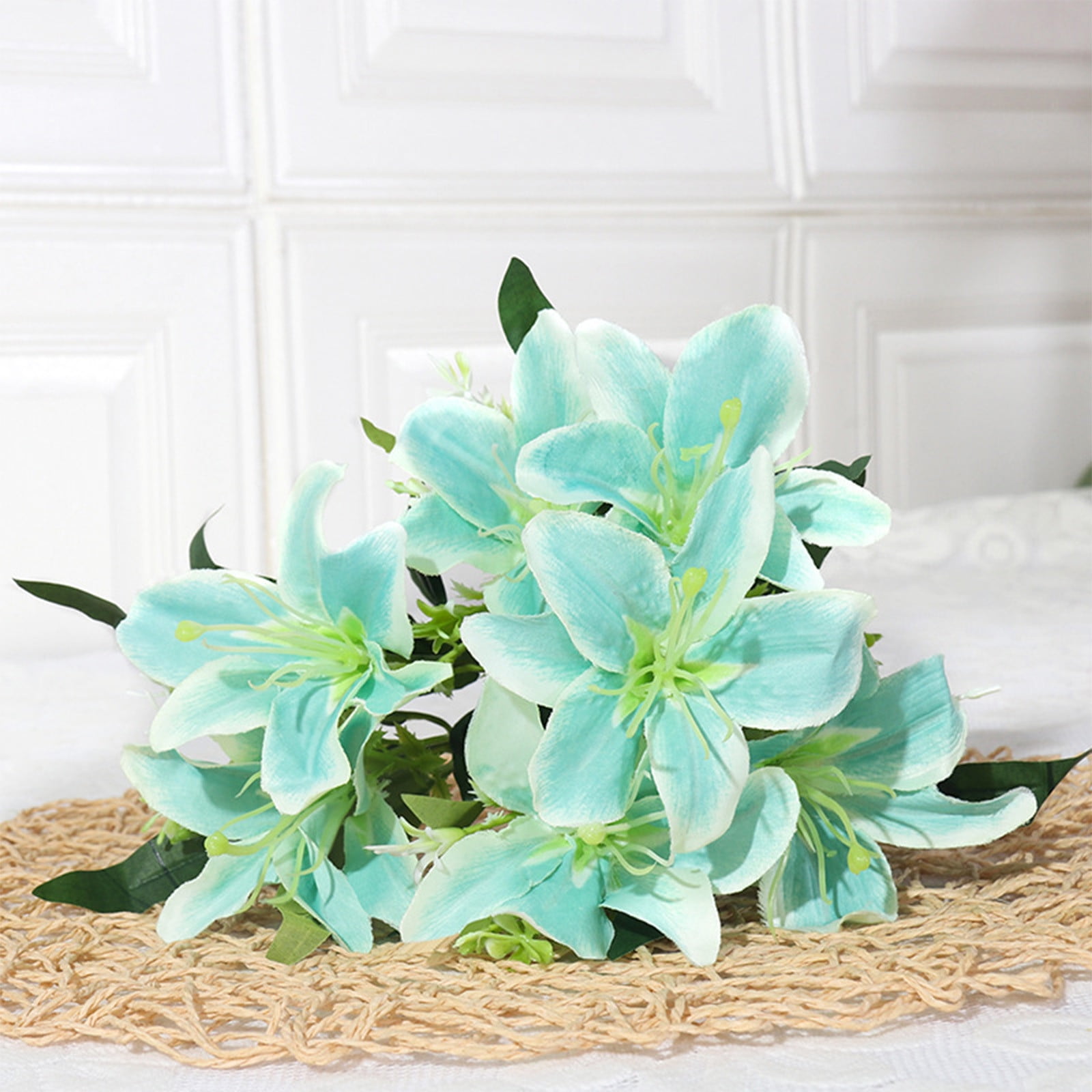 Kraoden Artificial Silk Lilies Bouquet, Realistic Faux Flower ...