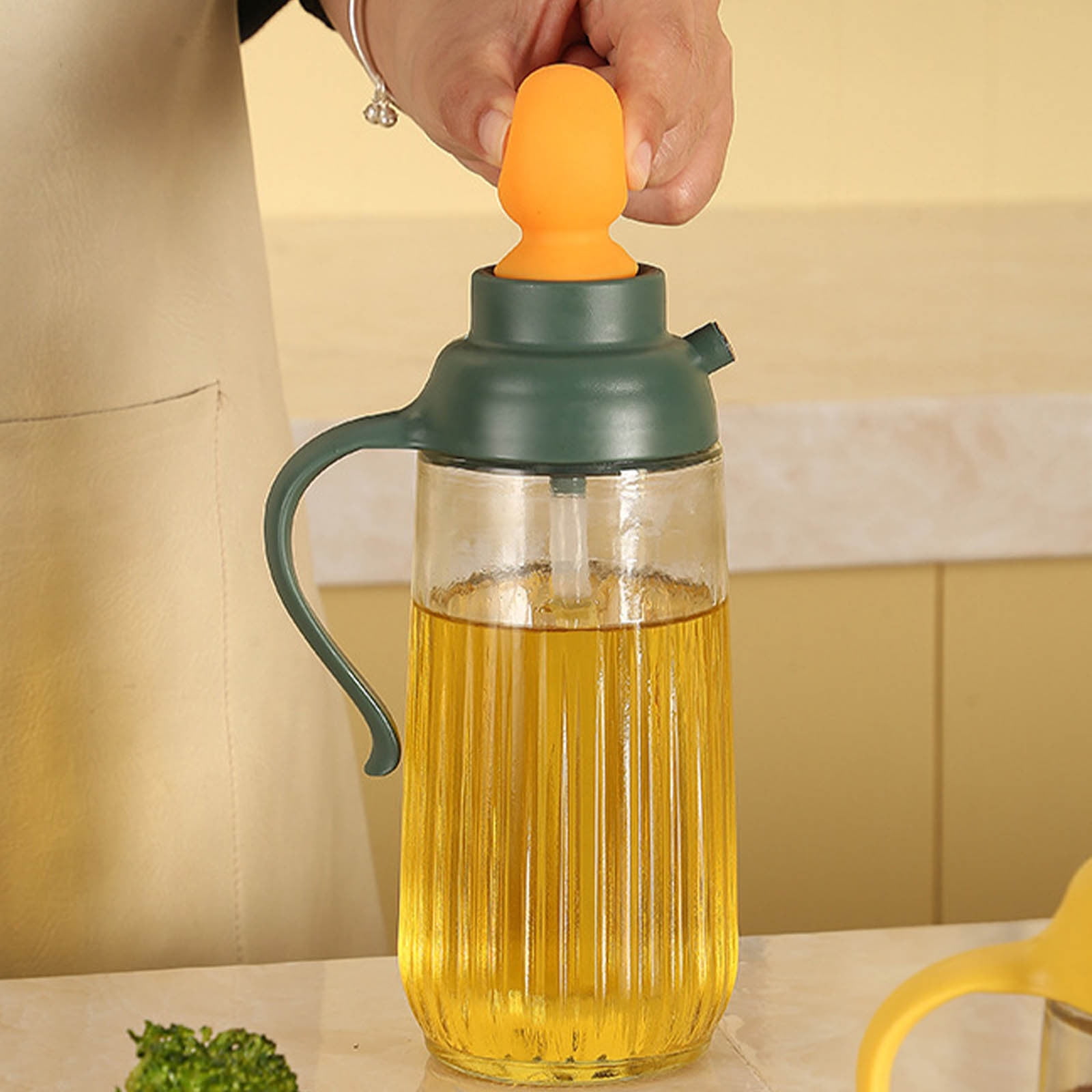 Kraoden Automatic Oil Bottle, Leak Proof Glass Condiment Dispenser ...