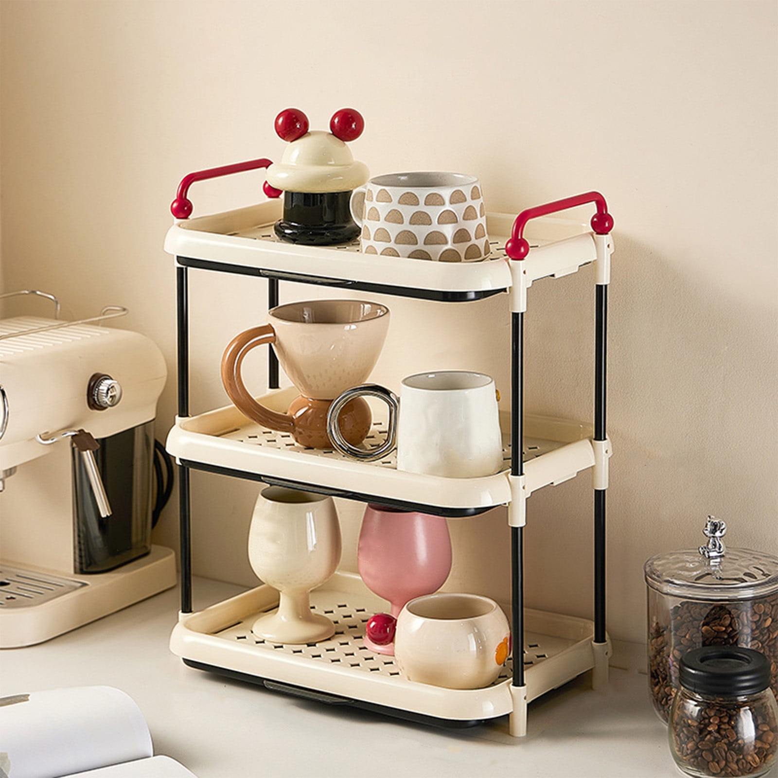 Kraoden Cup Storage Shelf, Desktop Mug Organizer and Teacup Drainer for ...