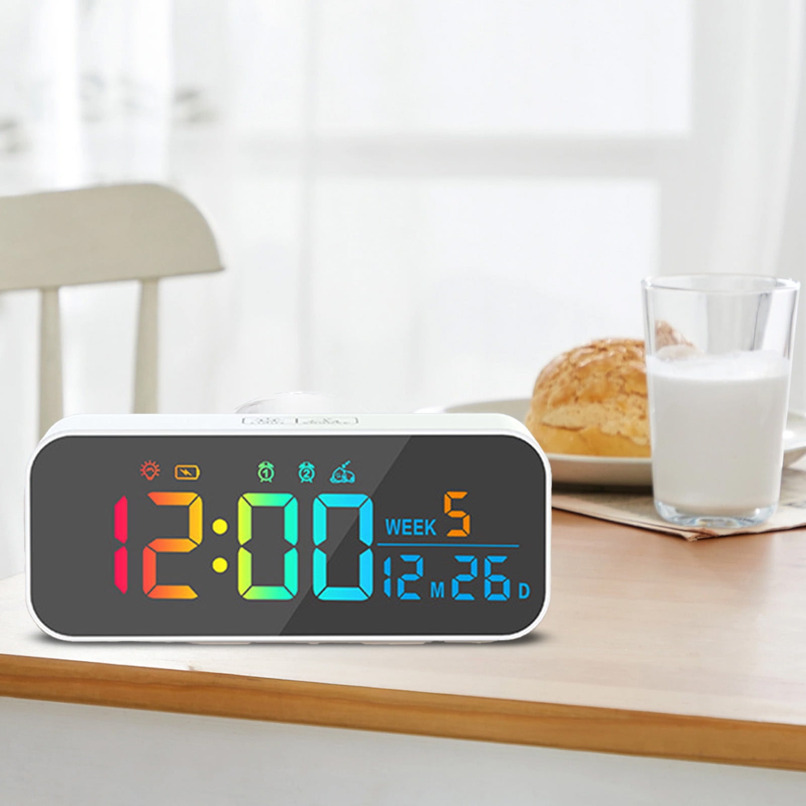 Kraoden Digital Electronic Clock LED Display, Stereo Digital Snooze ...
