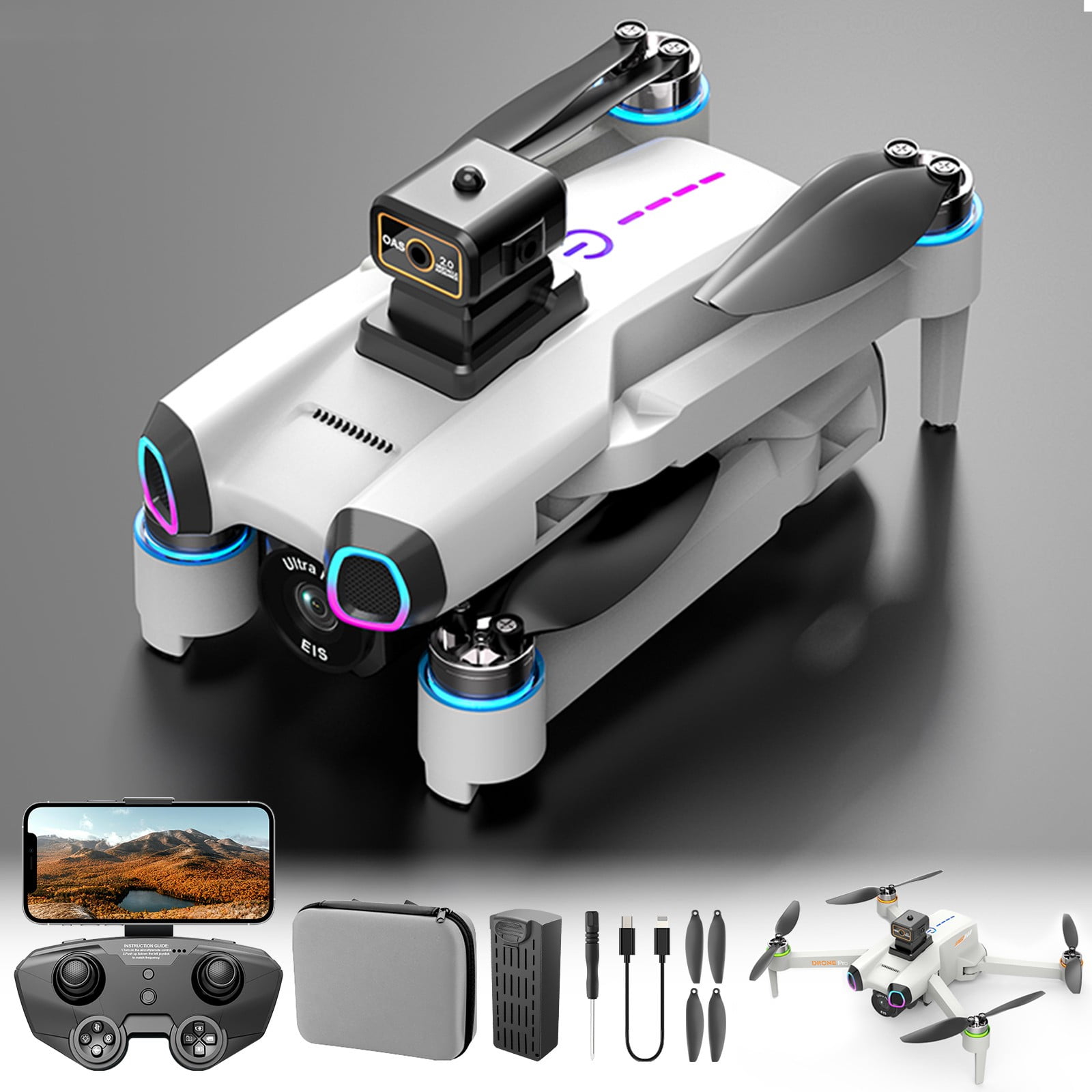 Kraoden FPV Drone with ESC Camera, Brushless Motor, 2.4G RC Quadcopter ...