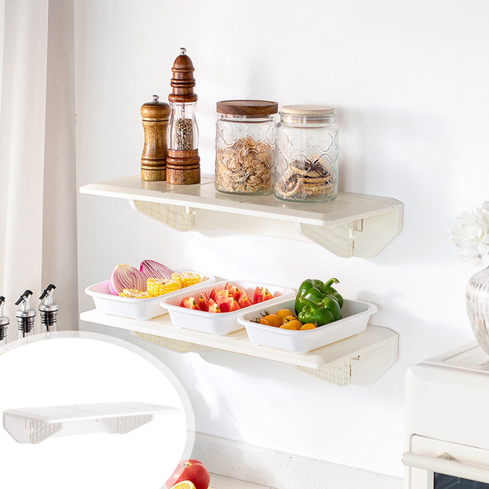 Kraoden Folding Wall Shelf Laptop Rack, Temporary Meal Prep Board ...