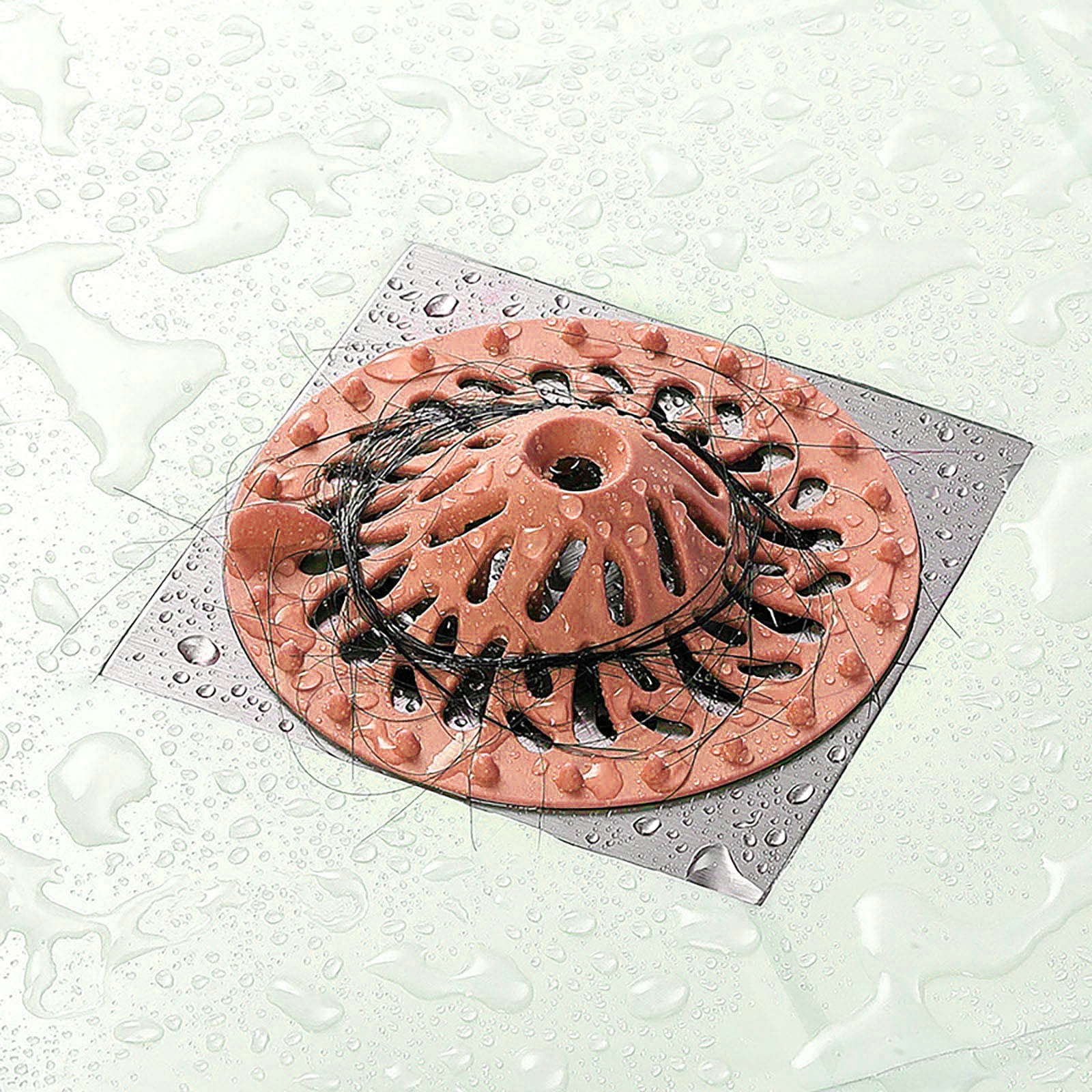 Kraoden Hair Catcher Rubber Stopper Shower Drain Covers For Bathroom