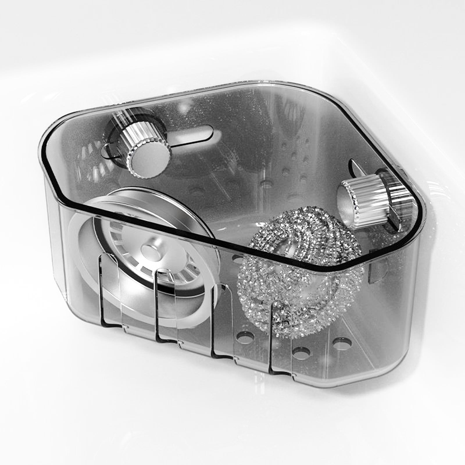 Kraoden Kitchen Sink Drying Rack with Suction Cup, Storage Basket for ...