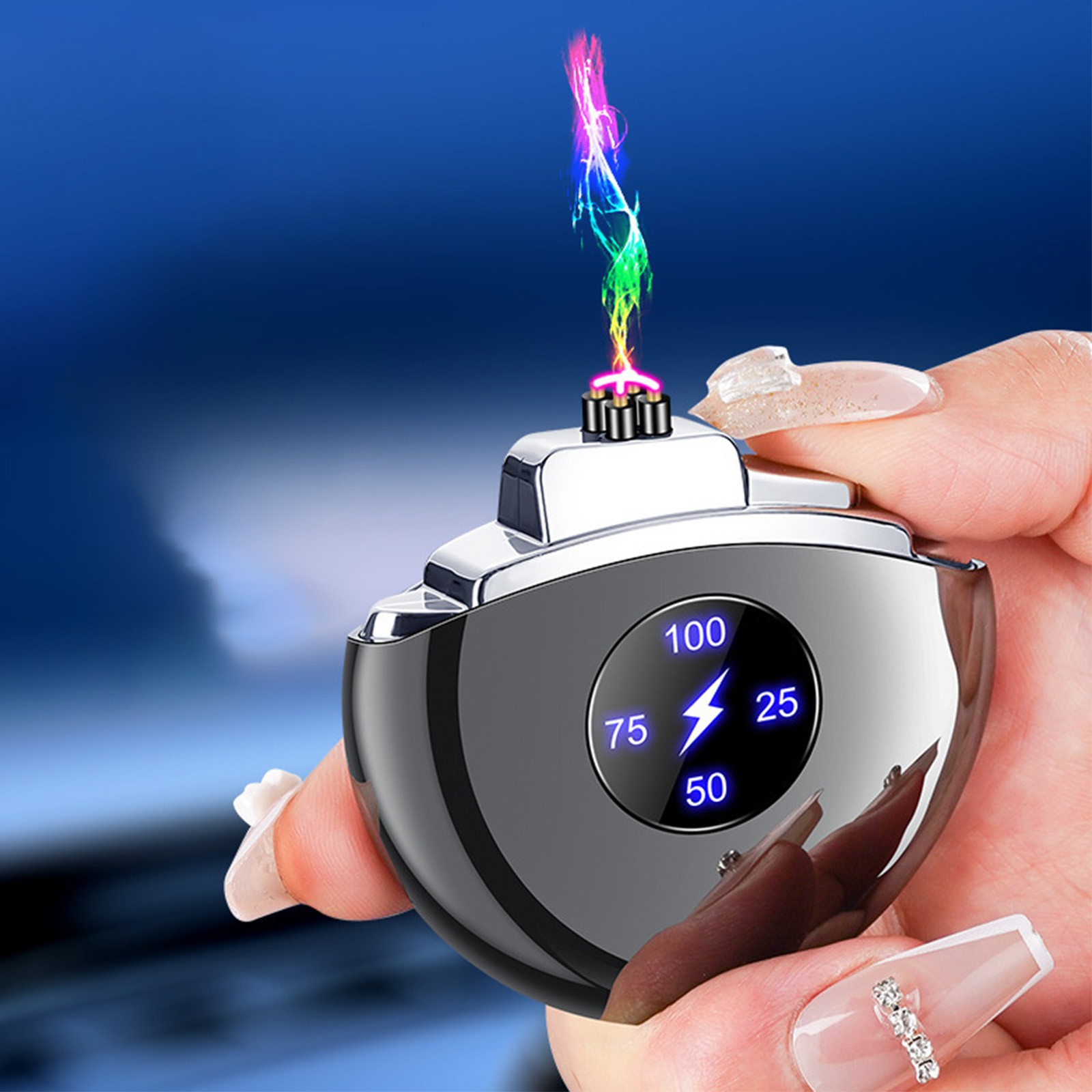 Kraoden LED Digital Power Display USB Rechargeable Windproof Lighter ...