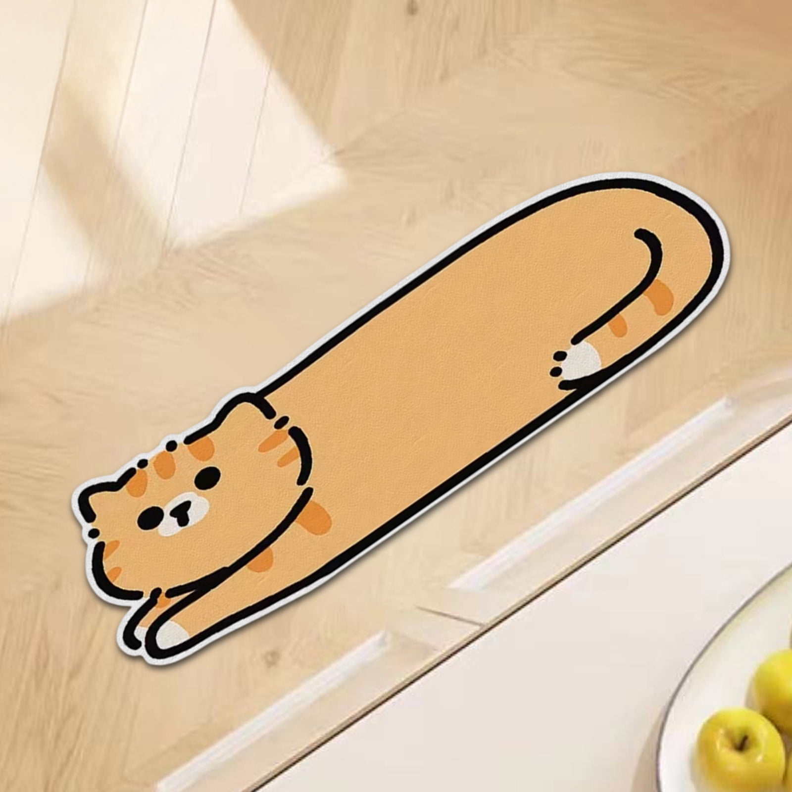Kraoden Leather Cats Kitchen Floor Mats Oil-Proof Cartoon Animal Foot ...