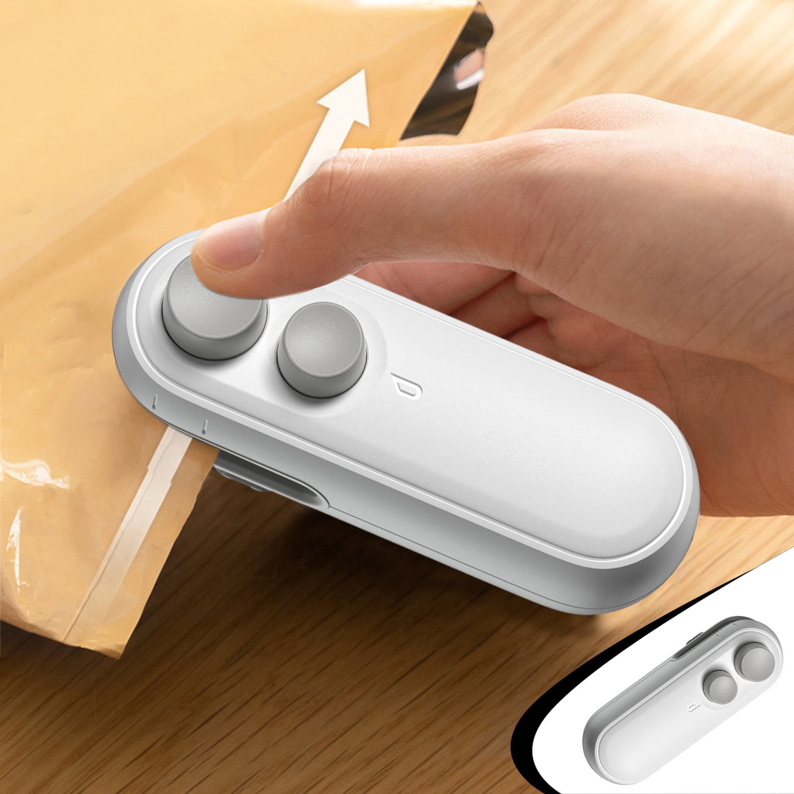 Kraoden Mini Bag Sealer, 2 In 1 Heat Sealer for Snacks, Rechargeable Handheld Plastic Bag ...