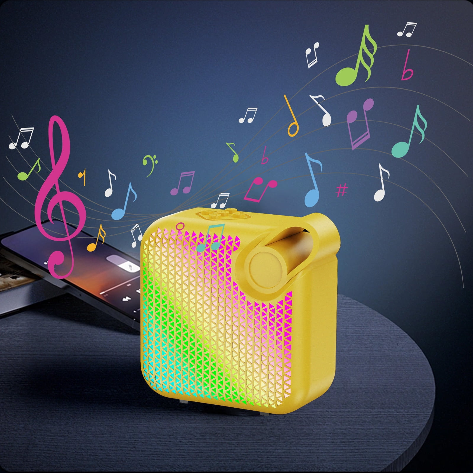 Kraoden RGB Bluetooth 5.3 Speaker with Low Latency, High Battery Life ...