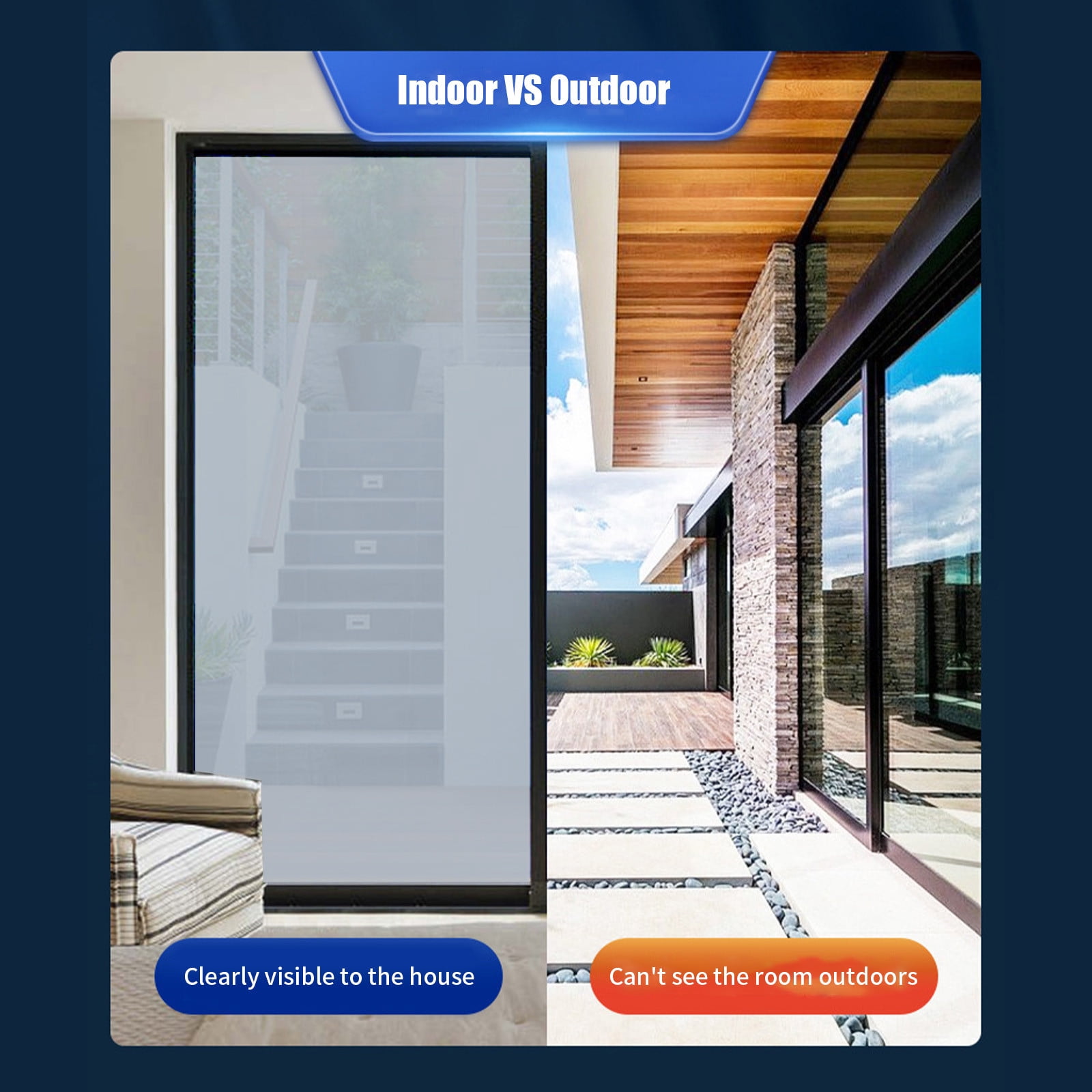 Kraoden Shaded Window Film, Removable Opaque Glass Cover for Security ...