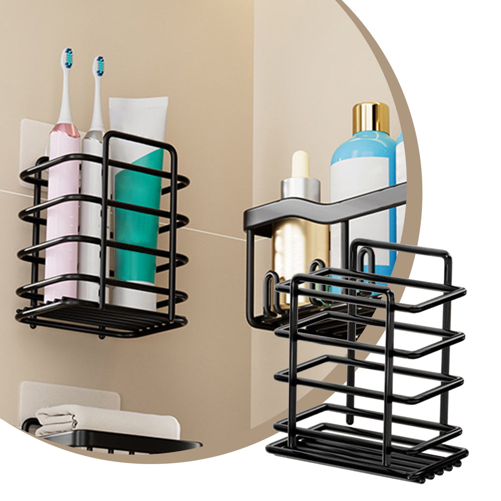 Kraoden Shower Caddy Self Adhesive Shower Shelves Rustproof Large Capacity Bathroom Shower