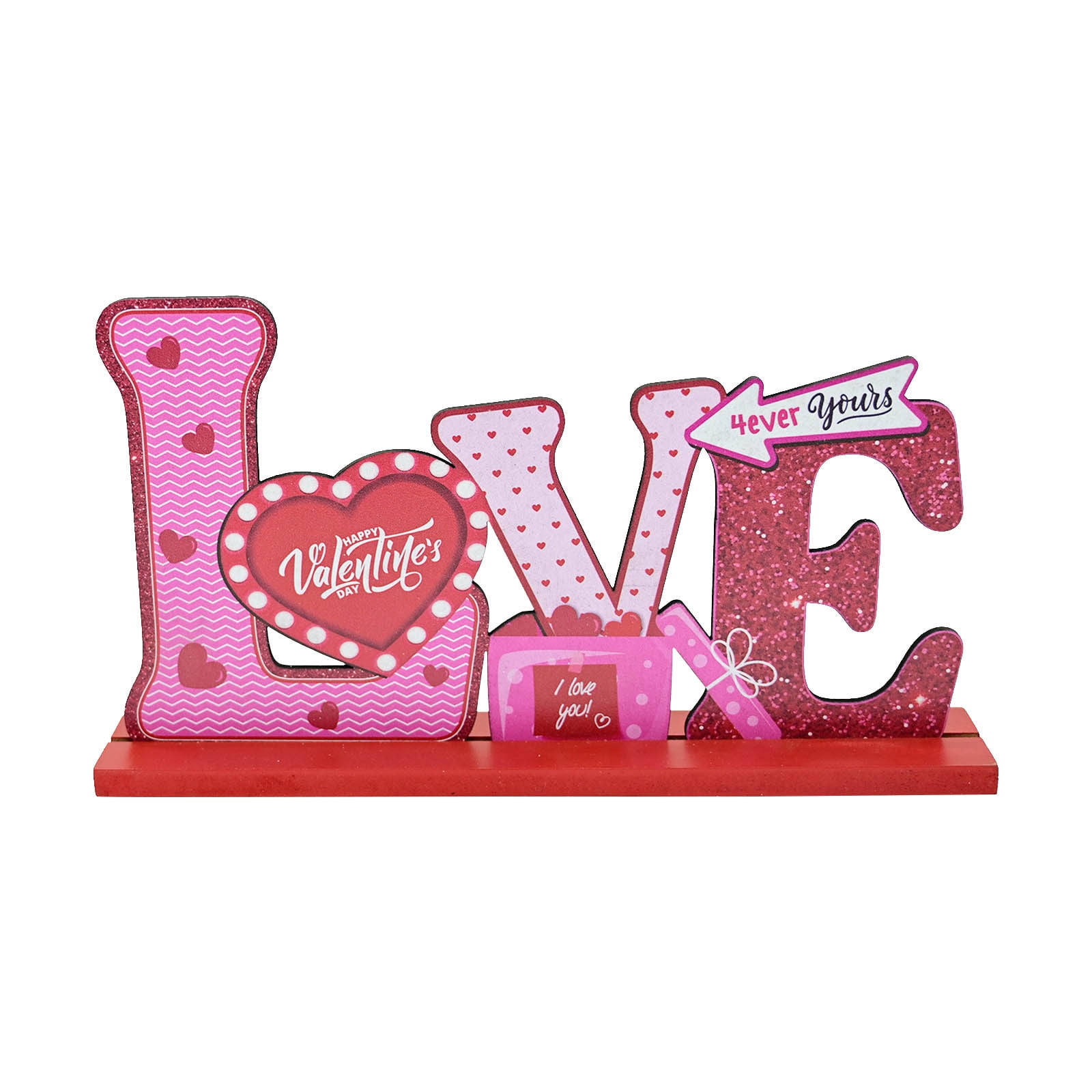Kraoden Valentine's Day Wooden Sign Table Decor, Happy Valentine's ...