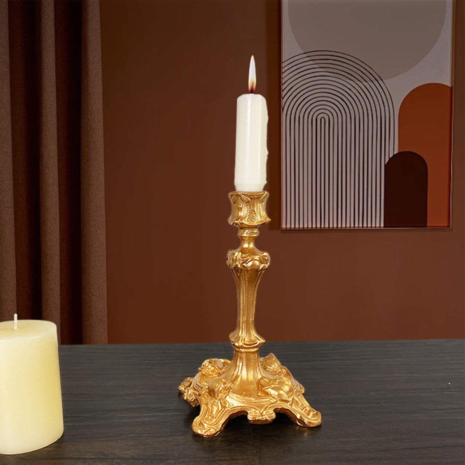 Kraoden Vintage Brass Candle Holder, Resin Construction for Weddings ...